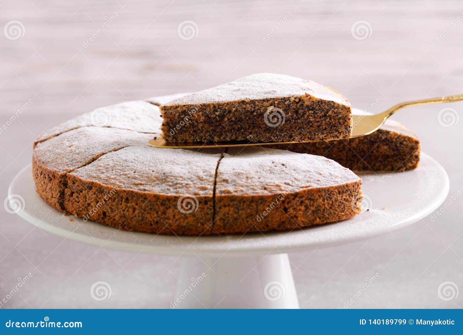 Poppy Seed Torte with Icing Sugar Stock Image - Image of bake, treat ...