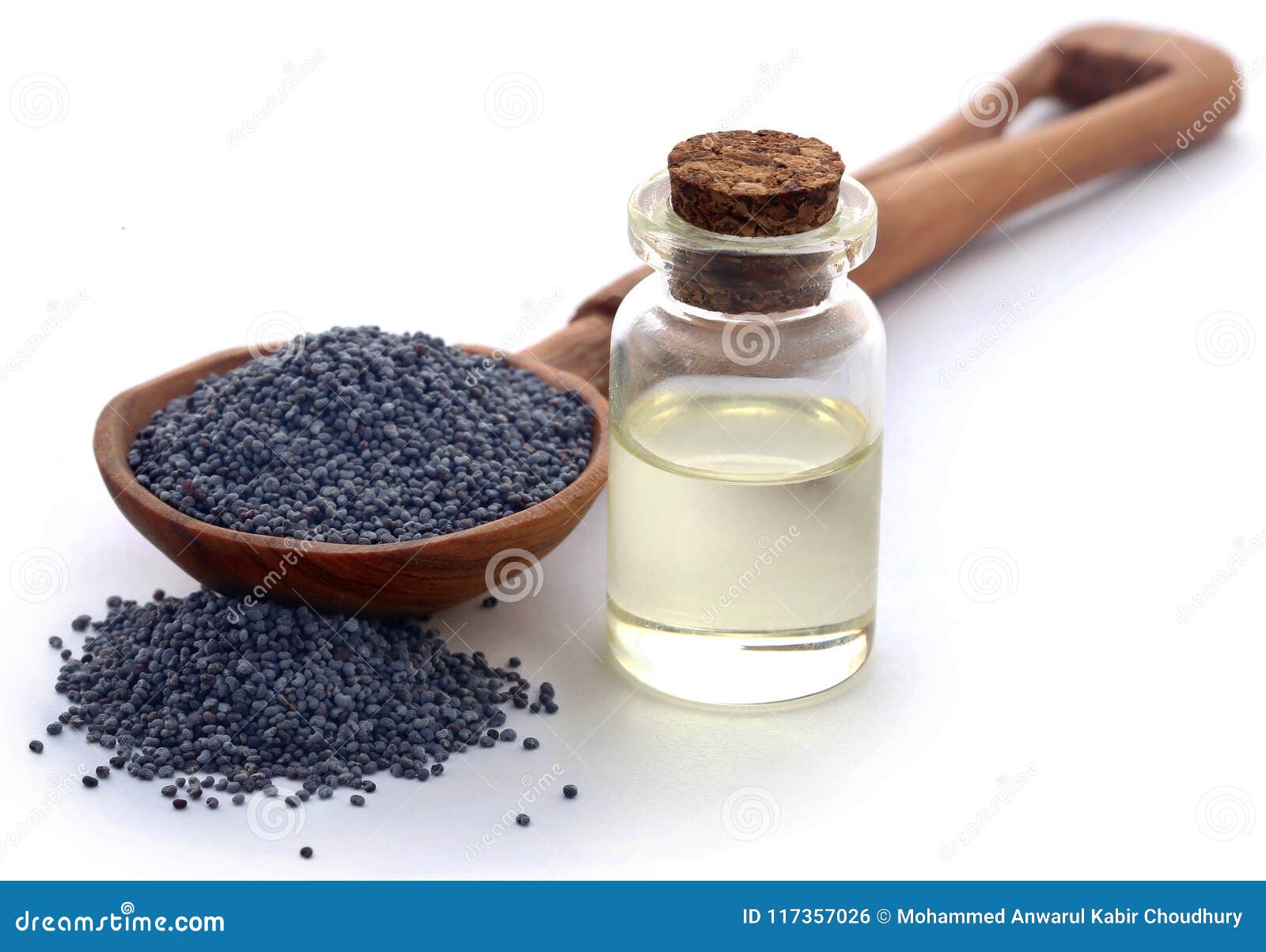 Poppy seeds with extract stock photo. Image of isolated - 117357026
