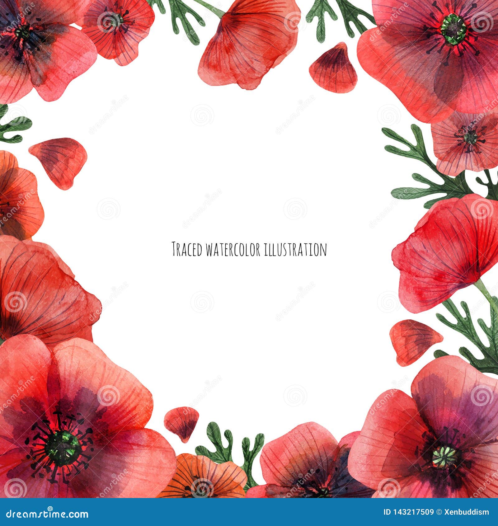 Poppy square frame stock vector. Illustration of foliage - 143217509