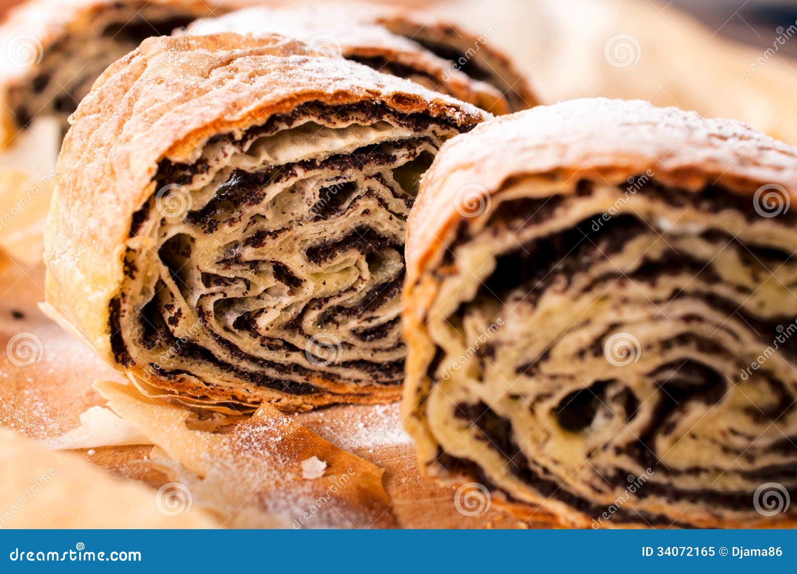 Poppy strudel stock image. Image of macro, sweet, bake - 34072165