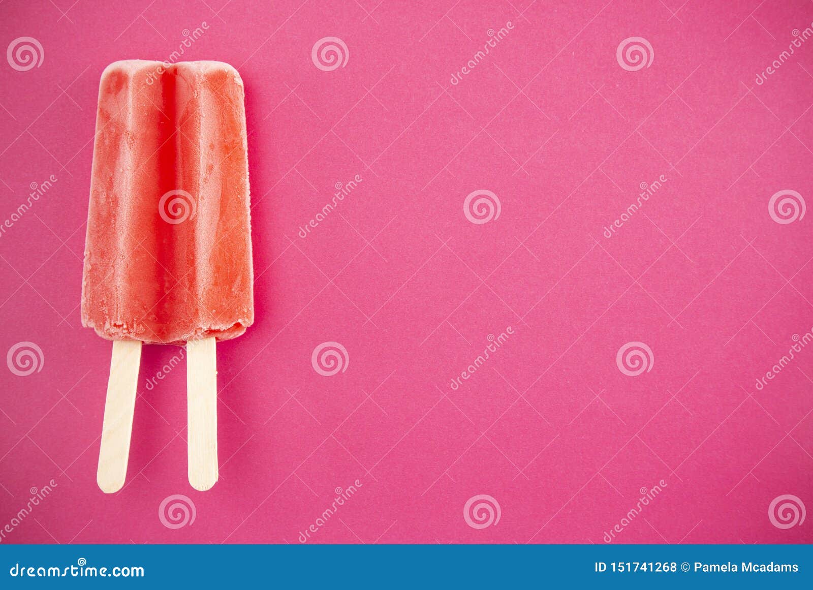 Popsicle on a Bright Pink Background Stock Photo - Image of homemade ...