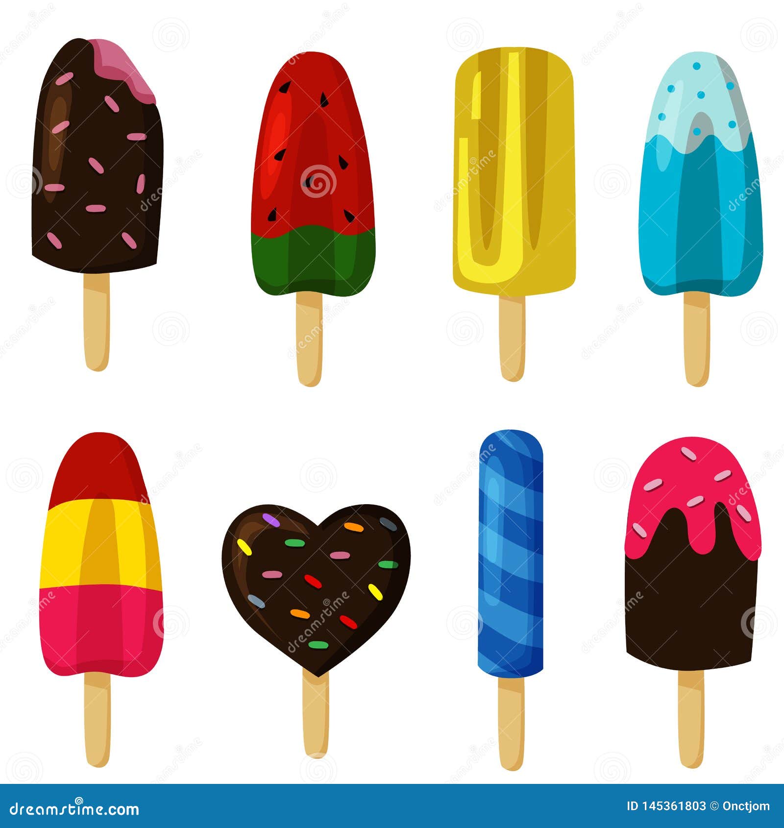 Popsicle Collection Element Set Stock Vector - Illustration of bright ...