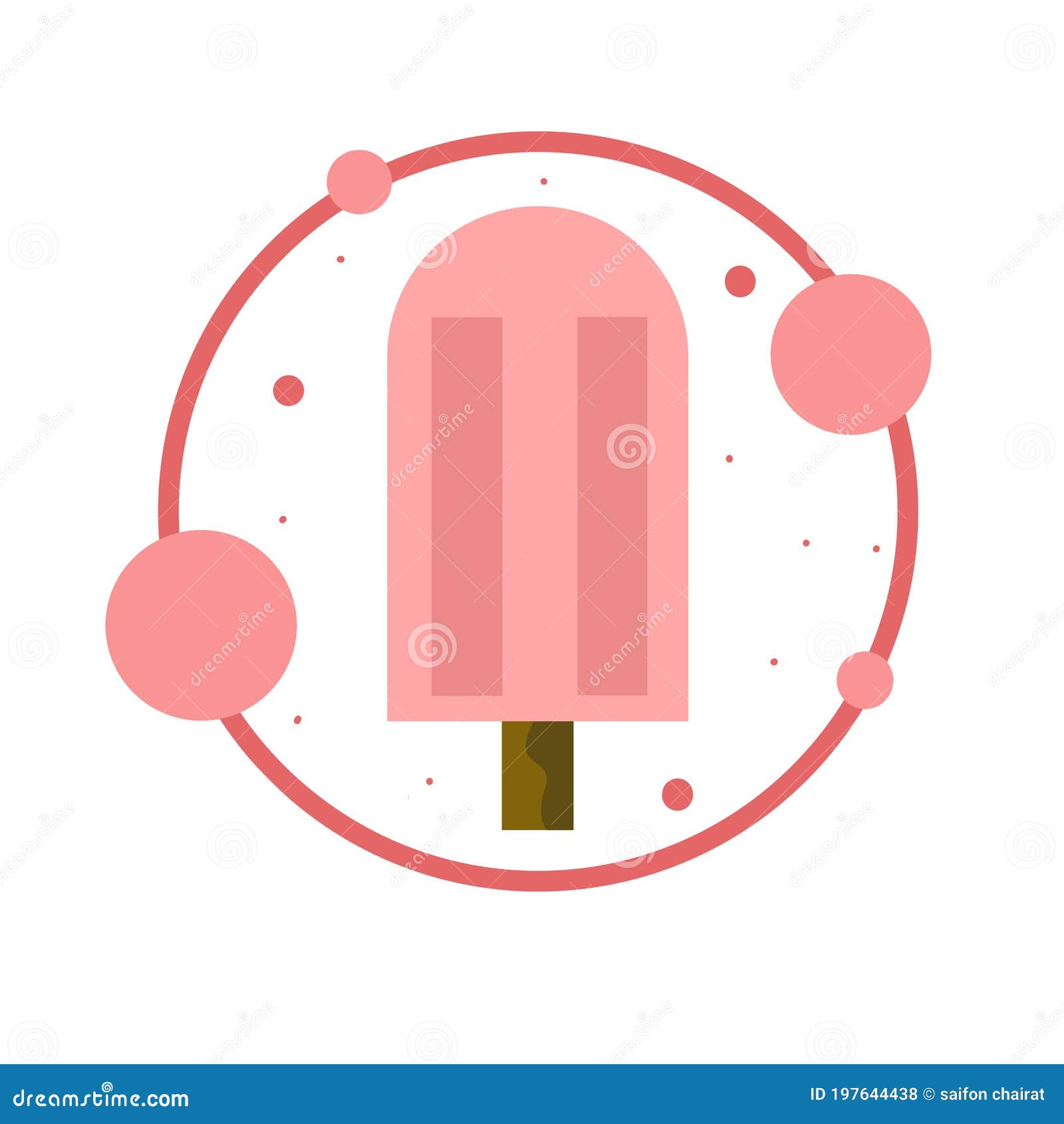 Popsicle Logo Illustration Pink Red Circle Round and Polka Dot Stock ...