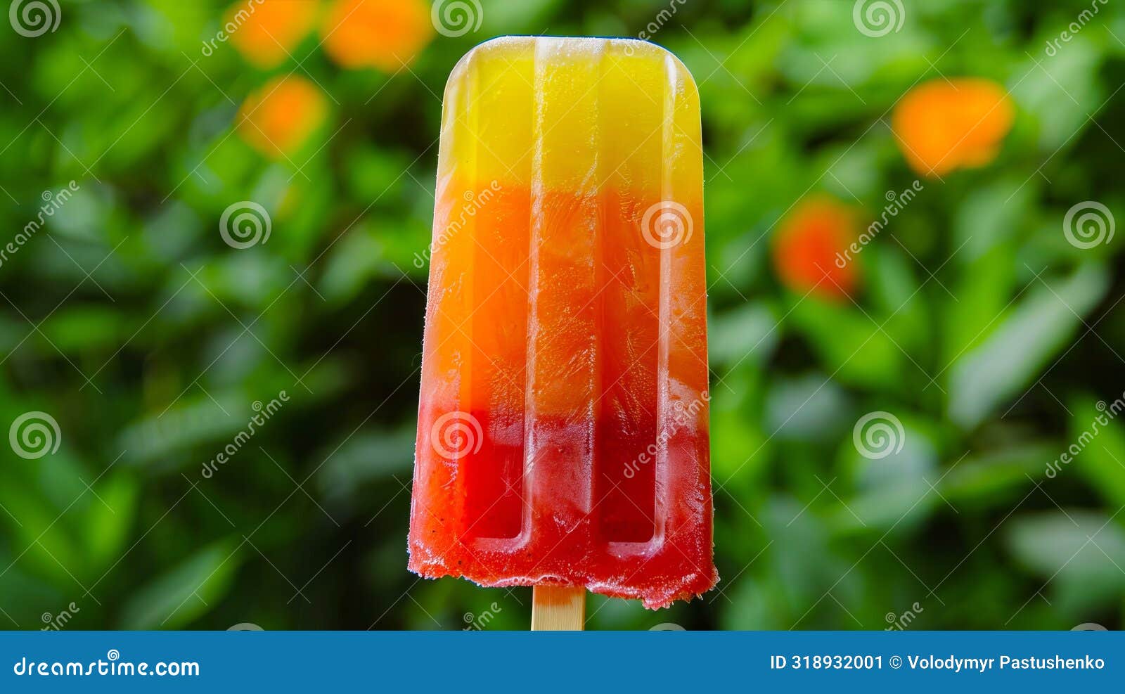 A Popsicle with a Rainbow Colored Ice Cream Stock Image - Image of ...