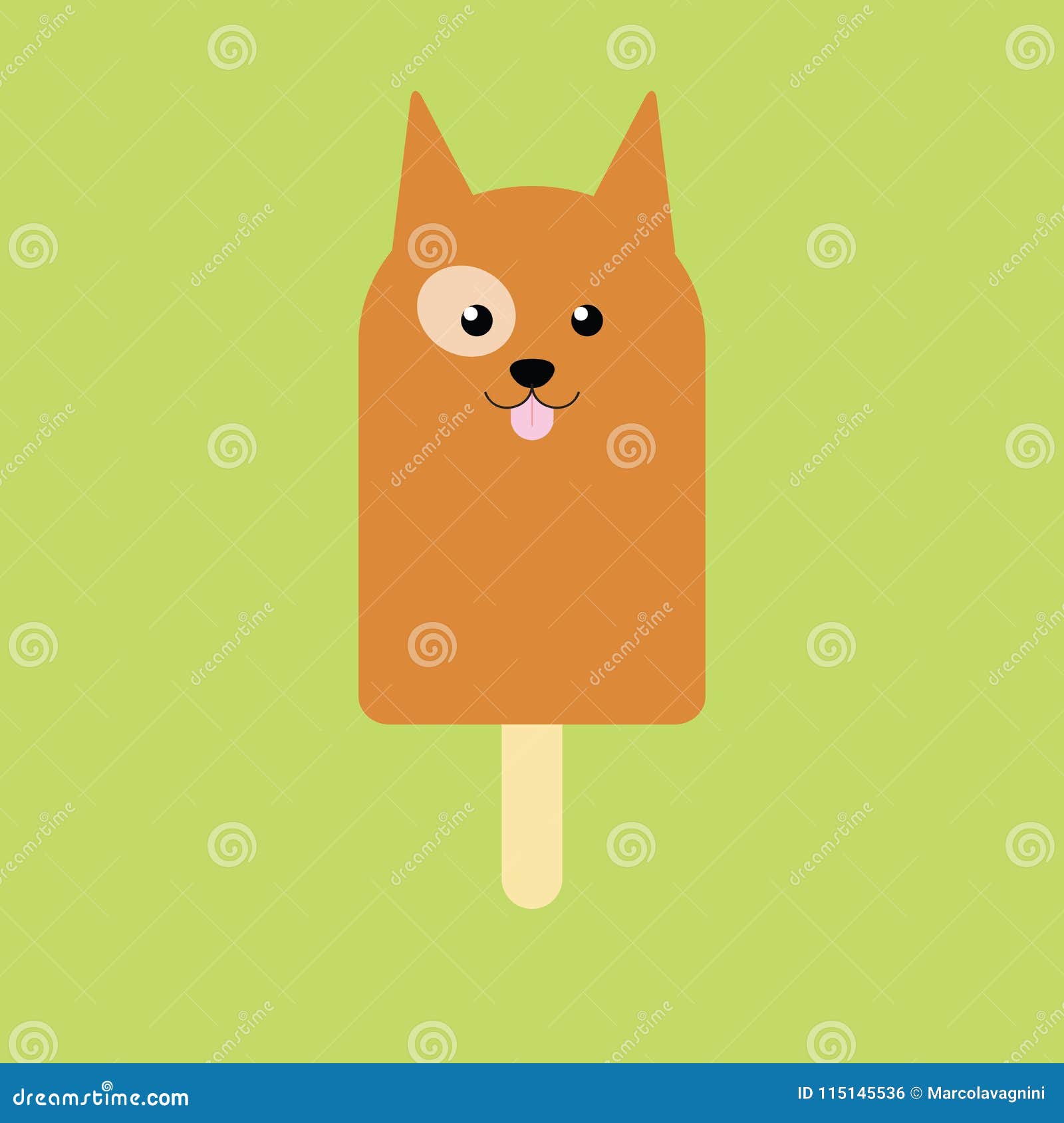 Popsicle in the Shape of a Dog Stock Illustration - Illustration of ...