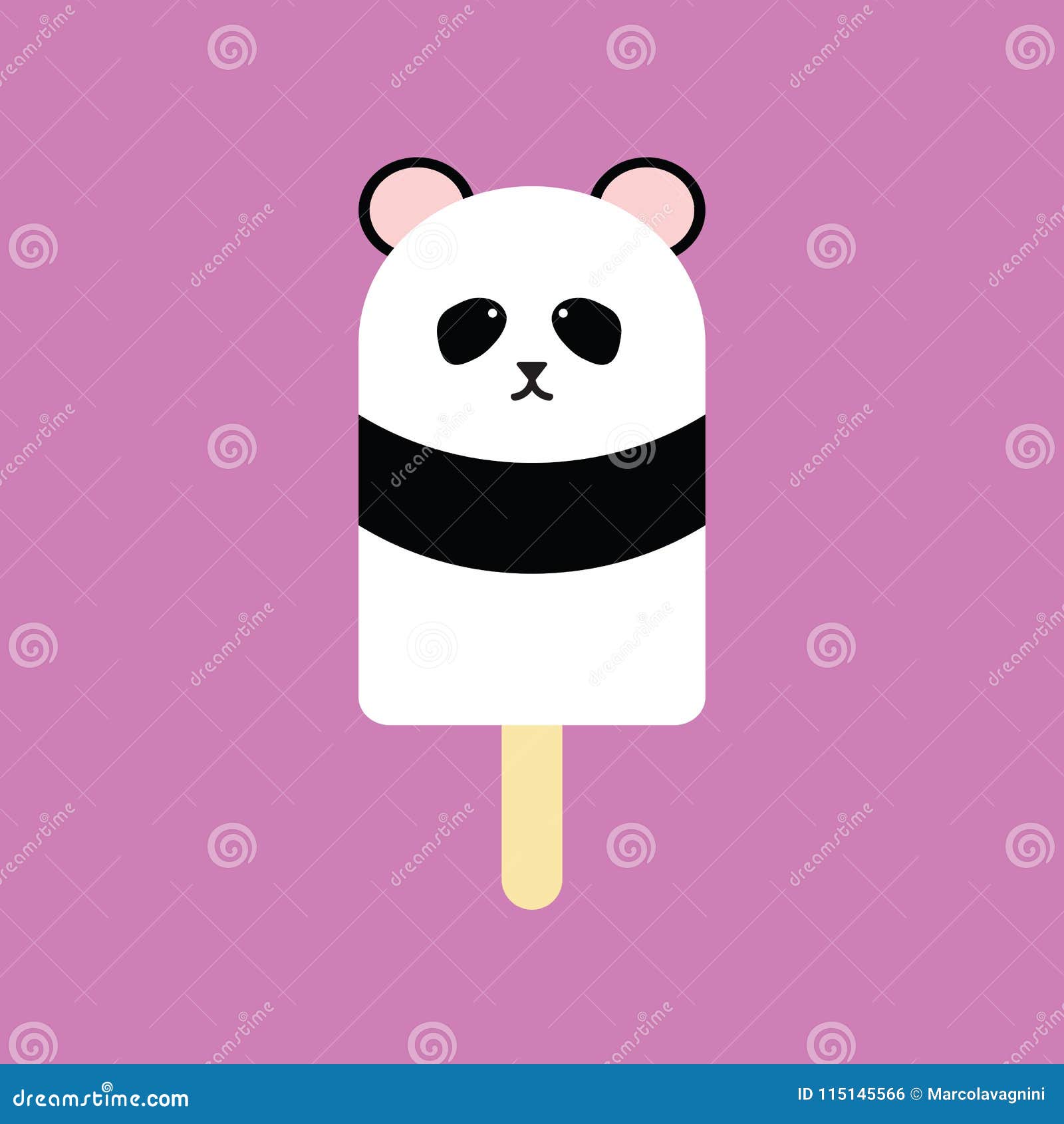 Popsicle in the Shape of a Panda Stock Illustration - Illustration of ...