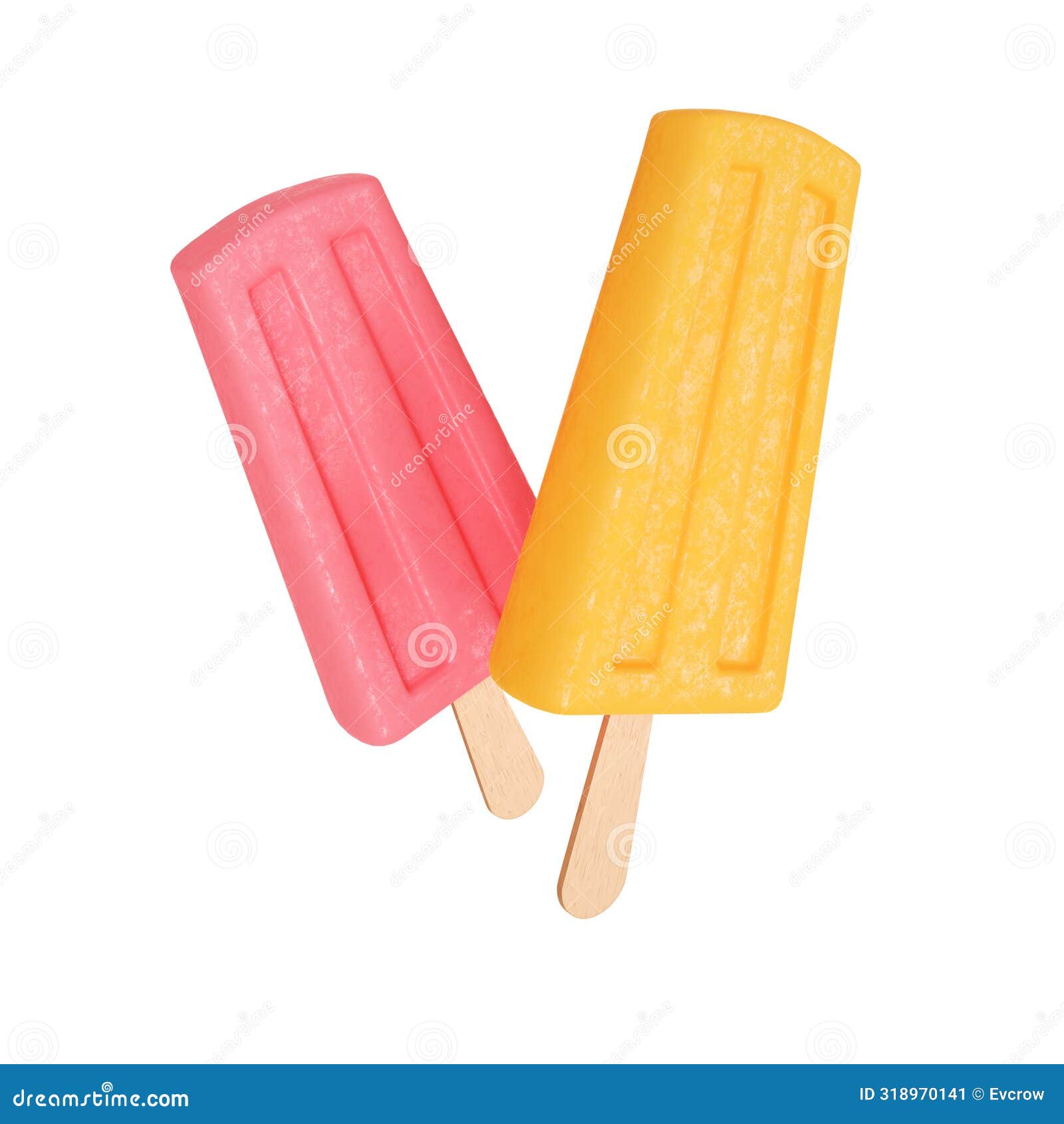 Popsicle on a Stick Isolated on White Background Stock Image - Image of ...