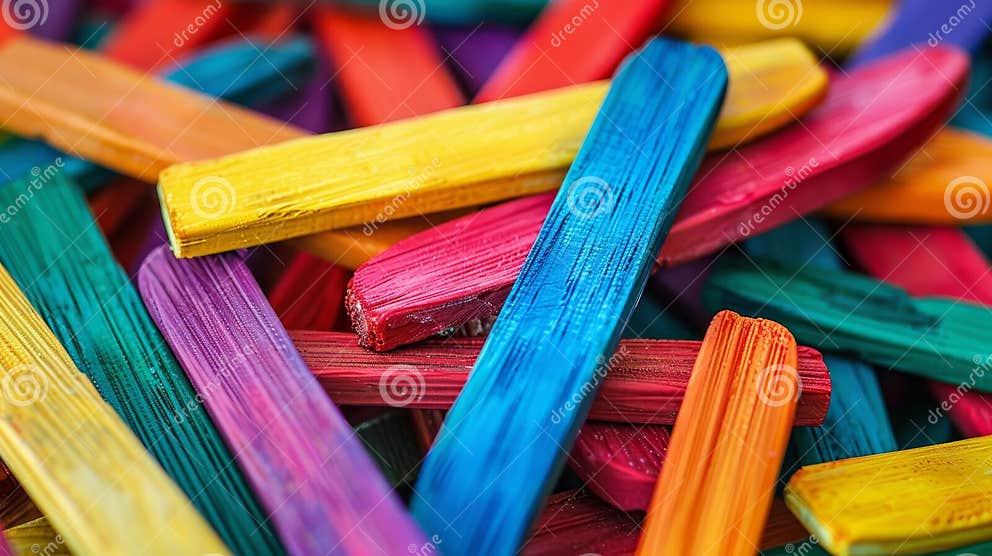 Popsicle Sticks of Different Colors Stock Image - Image of popsicle ...