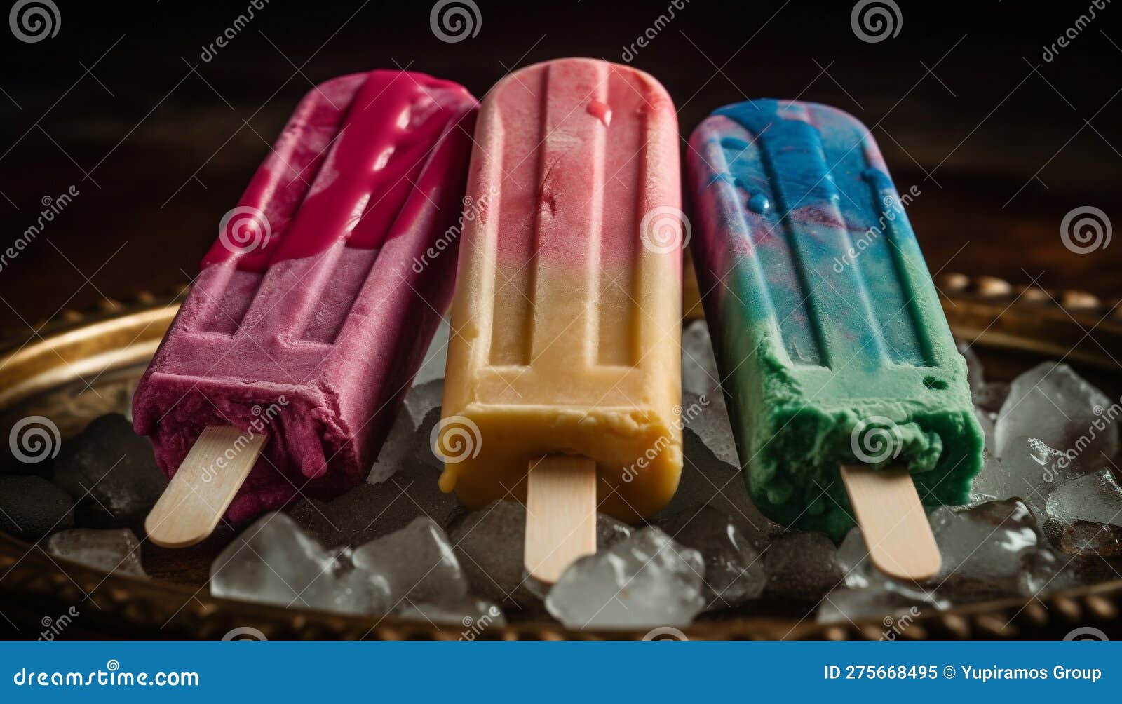 Popsicle Sticks on a Rustic Table Generated by AI Stock Illustration ...