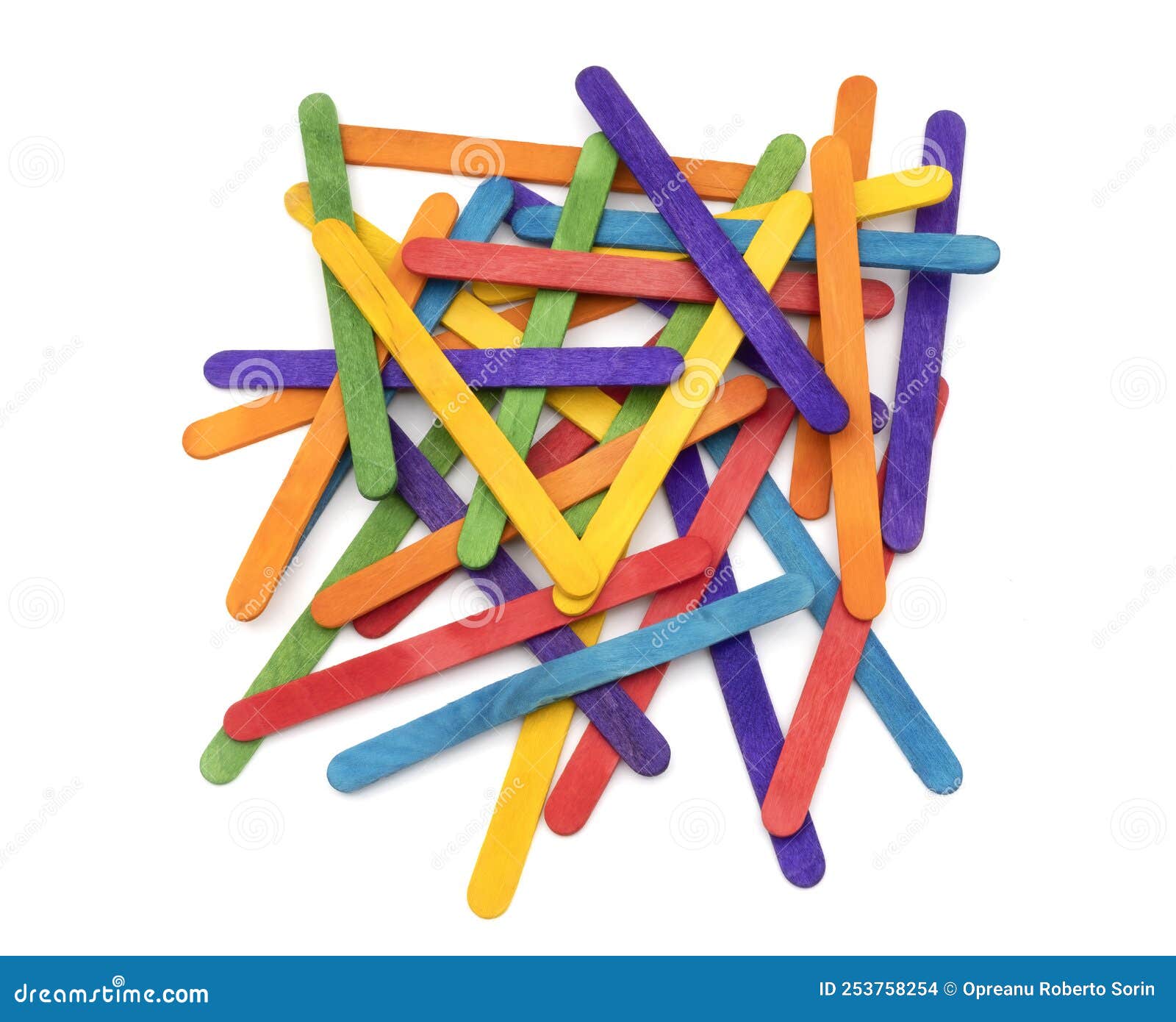 Popsicle Sticks of Various Colors are Stacked Stock Photo - Image of ...