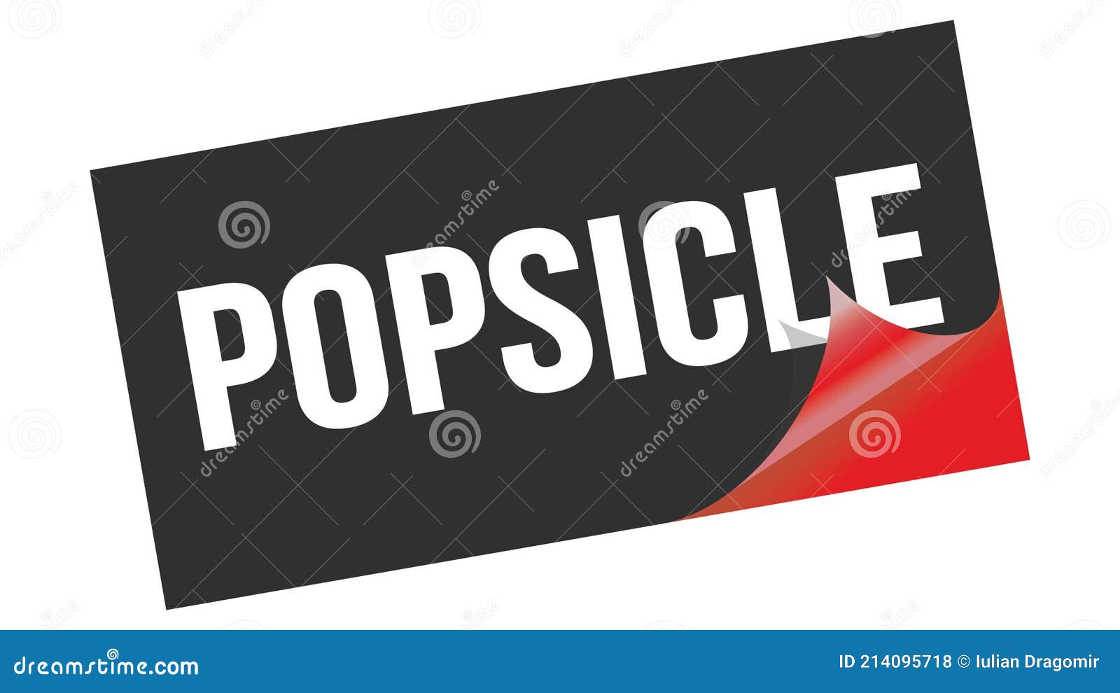 POPSICLE Text on Black Red Sticker Stamp Stock Illustration ...