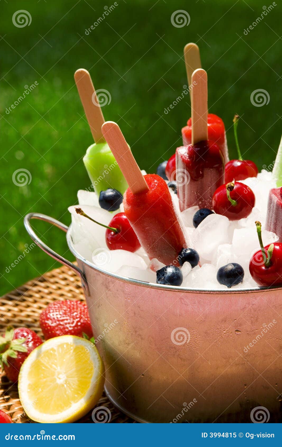 Popsicles stock image. Image of lawn, grass, citrus, summer - 3994815