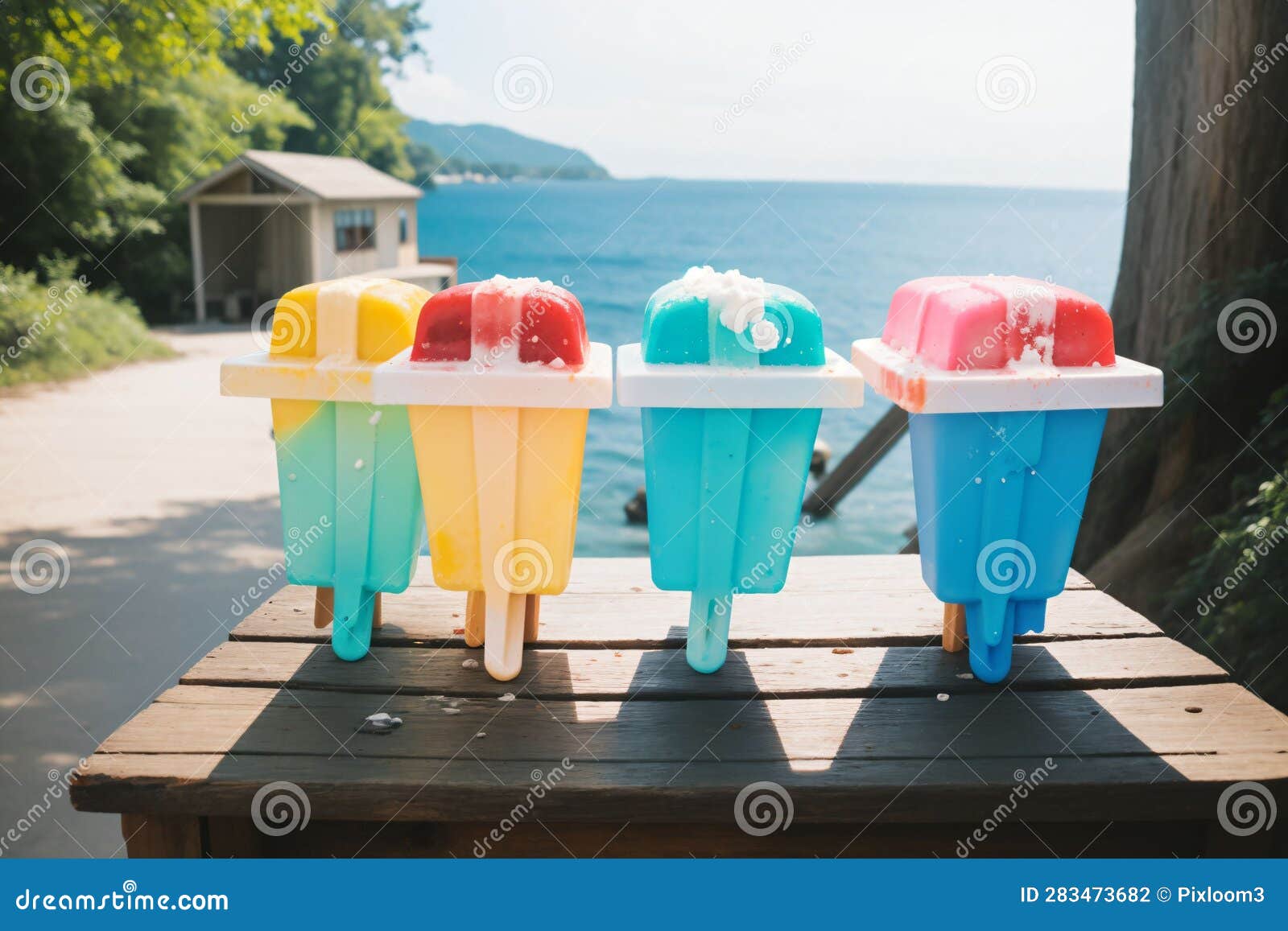 Popsicles Melting Under the Blazing Summer Sun Stock Illustration ...