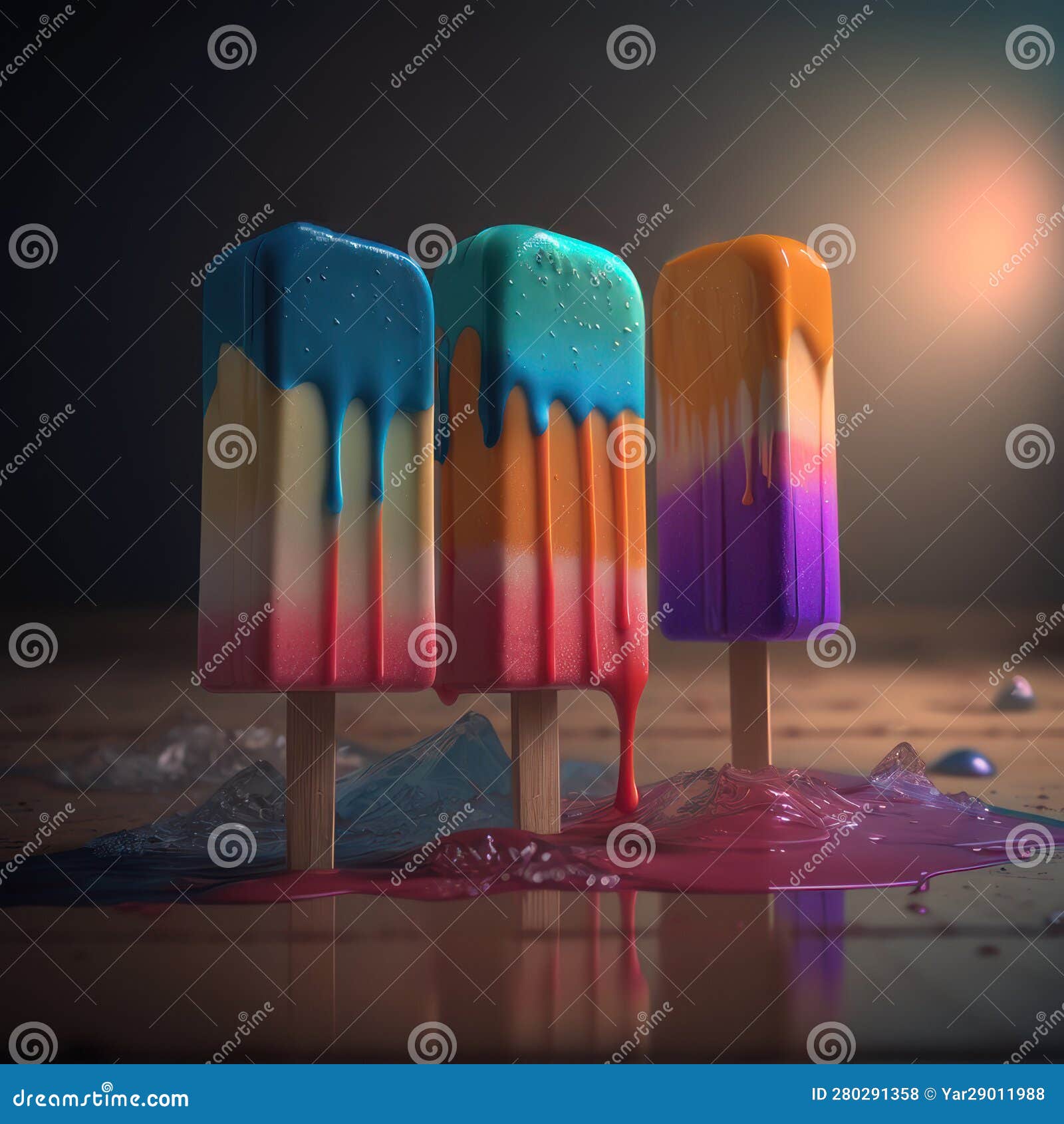 Popsicles are Multicolored. AI Generative Stock Illustration ...