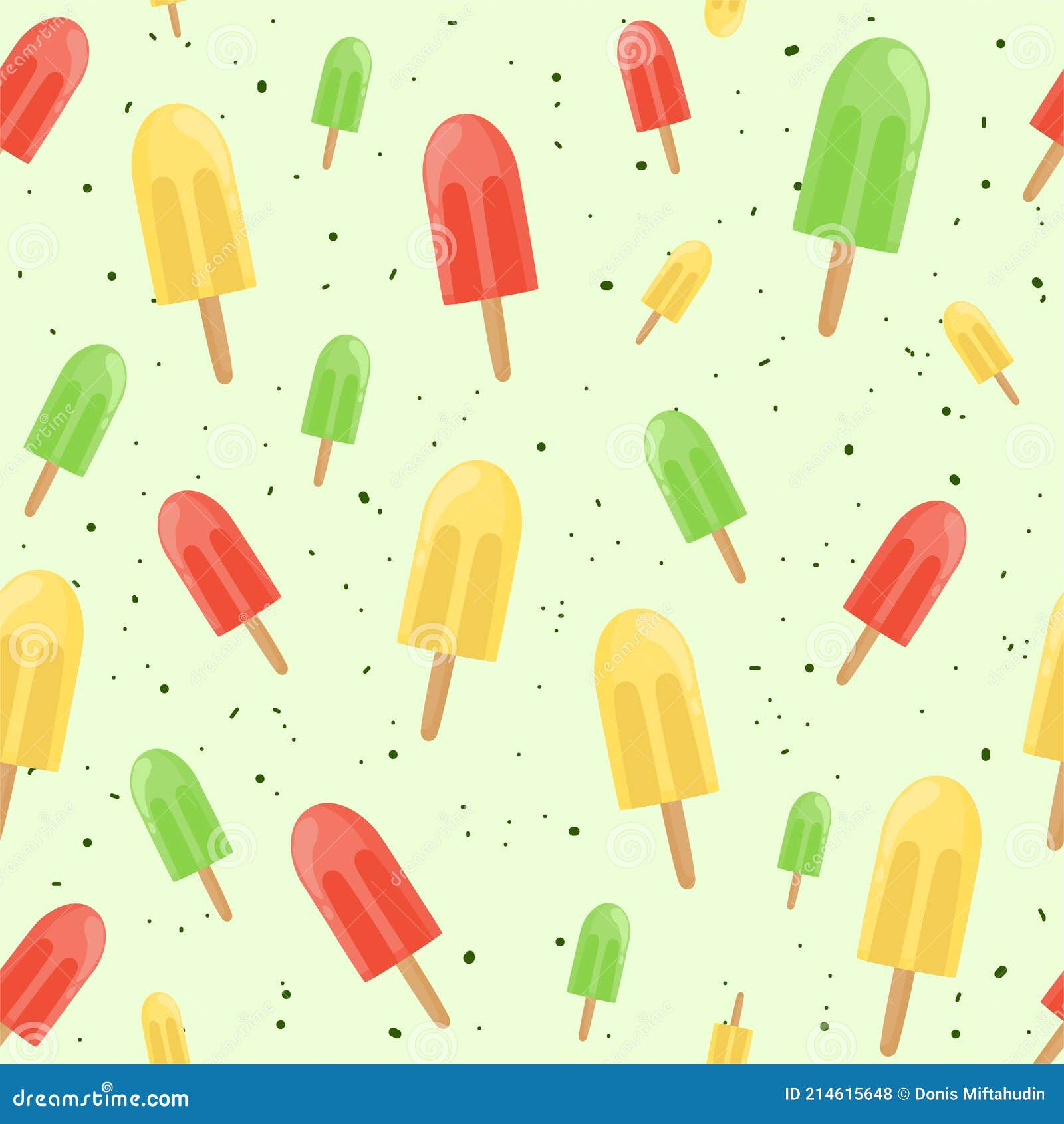 Popsicles Seamless Pattern Background Stock Vector - Illustration of ...