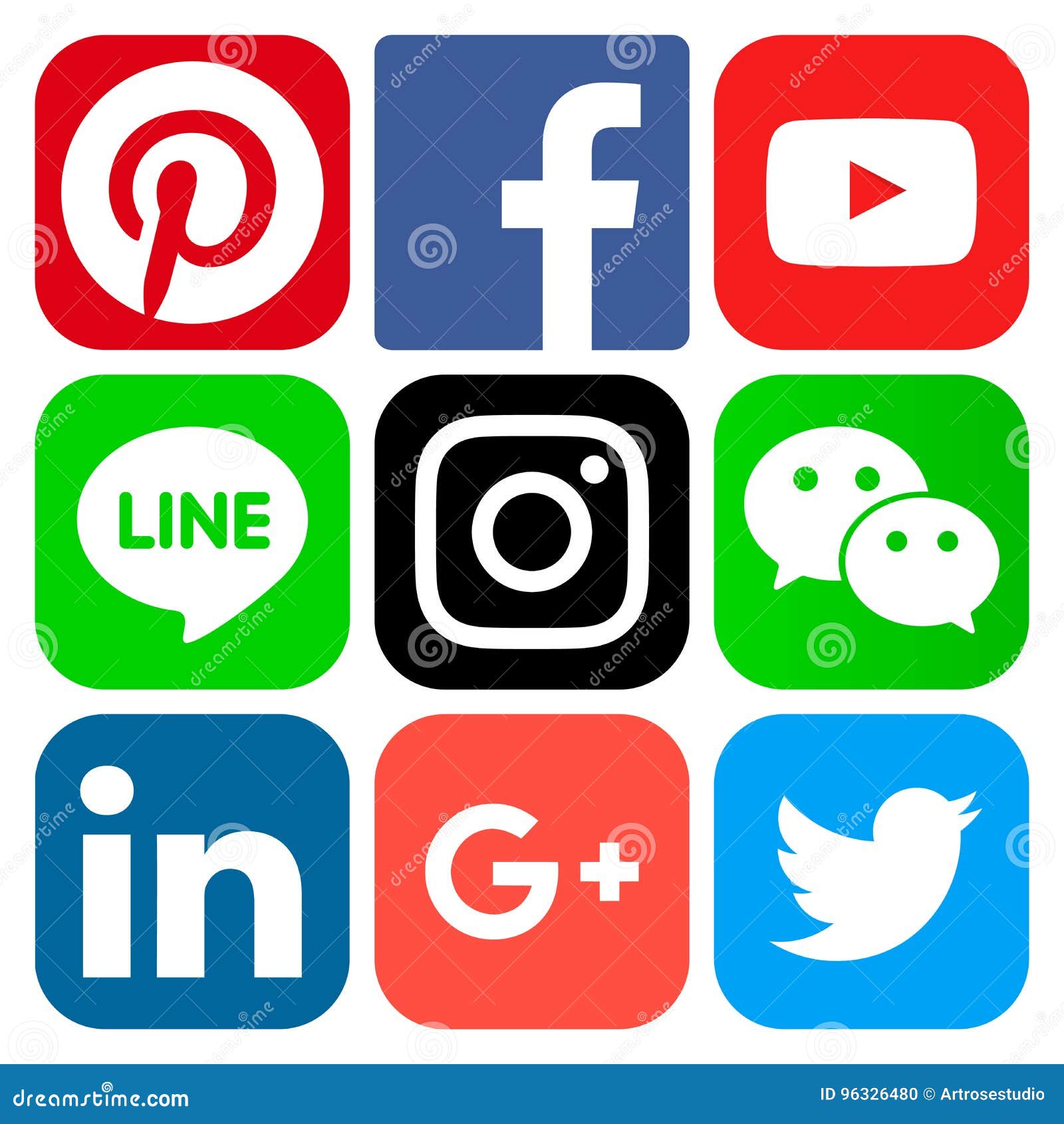 Populaire Sociale Media Pictogrammen Redactionele Afbeelding ...