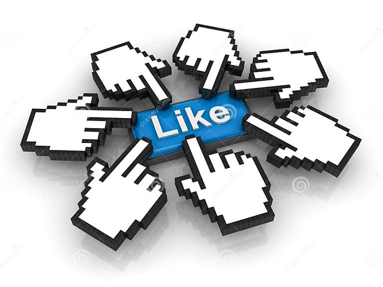 Popular Concept, Clicking Like Button Stock Illustration - Illustration ...