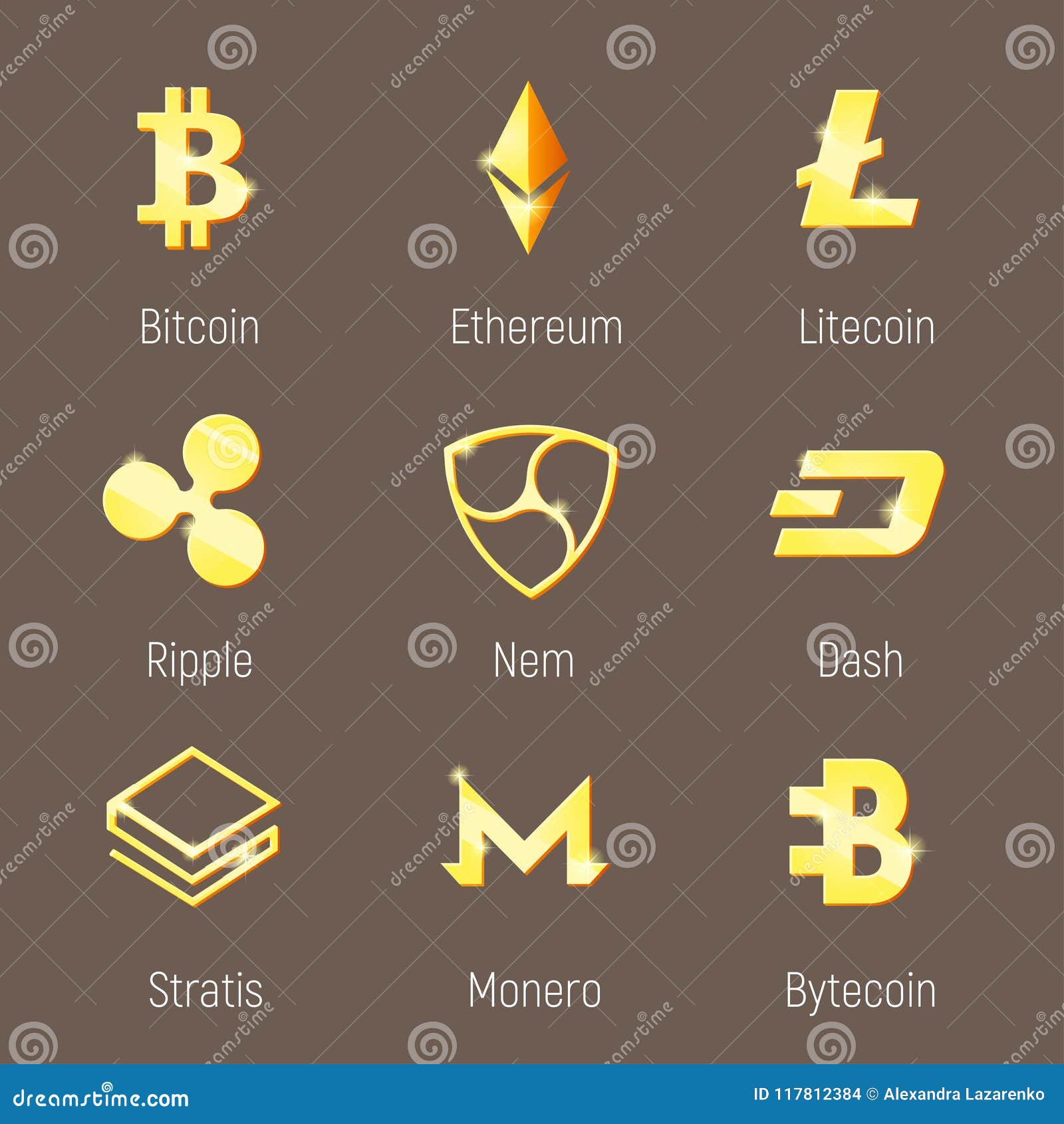 Popular Cripto Currency Logo Set Editorial Stock Image - Illustration ...