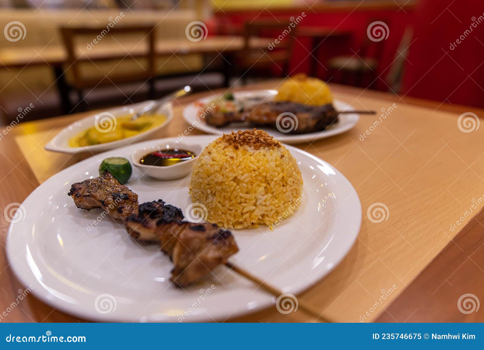Popular Filipino Food Pork Inasal with Java Rice Stock Image - Image of ...