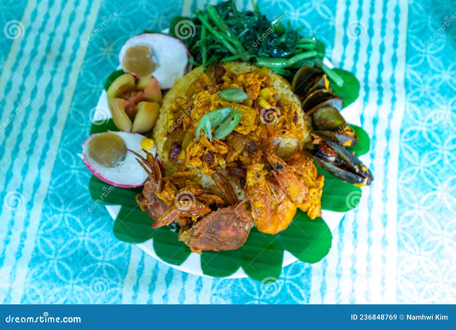 Popular Filipino Food Seafood with Java Rice Stock Image - Image of ...
