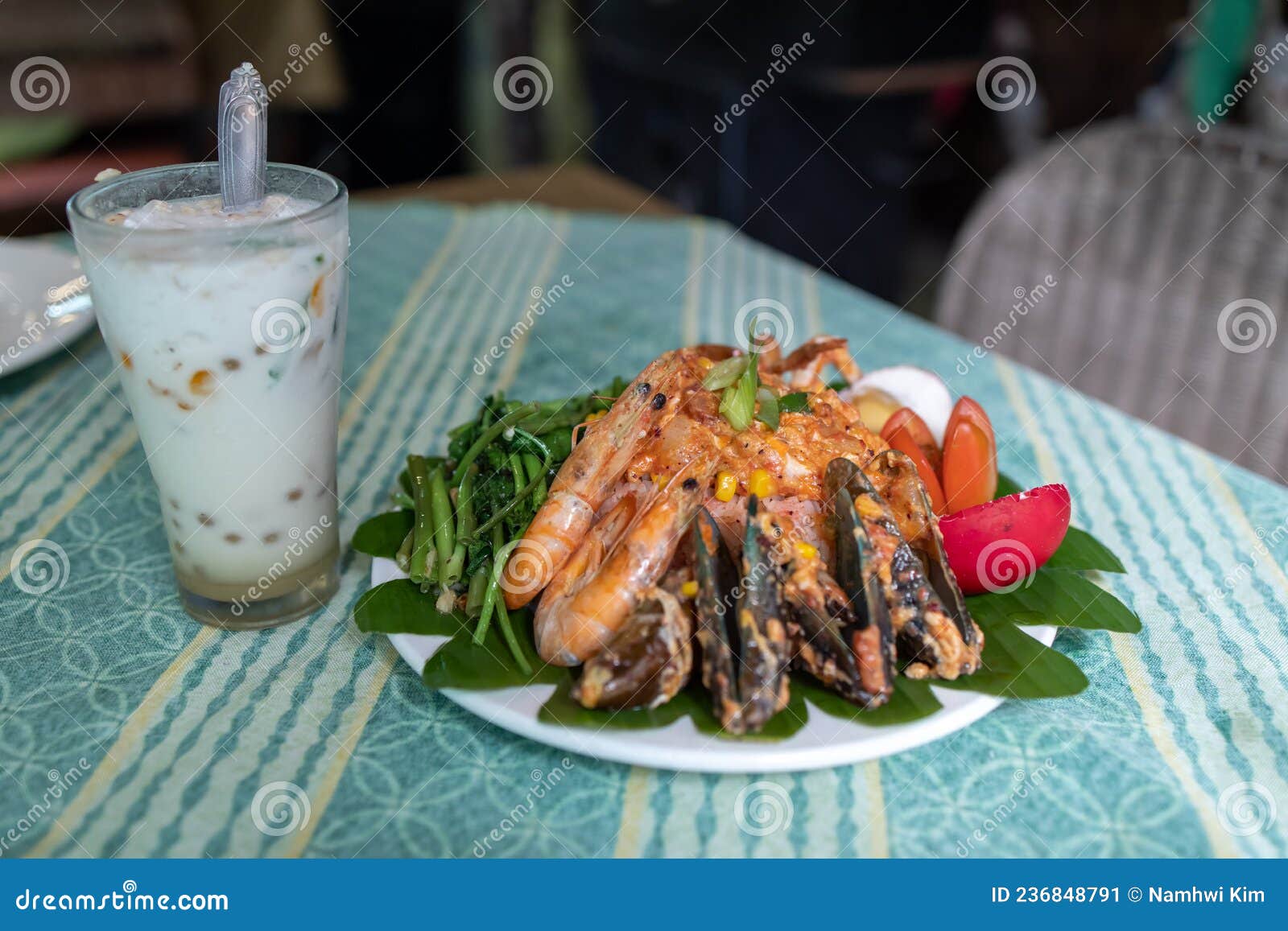Popular Filipino Food Seafood with Java Rice Stock Image - Image of ...