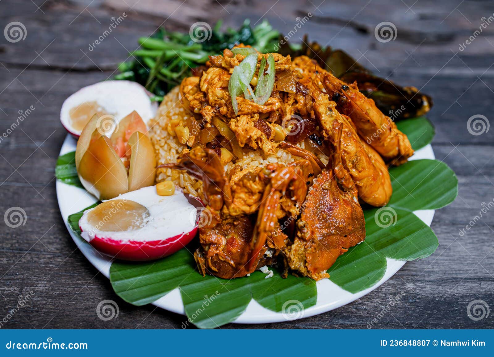 Popular Filipino Food Seafood with Java Rice Stock Image - Image of ...