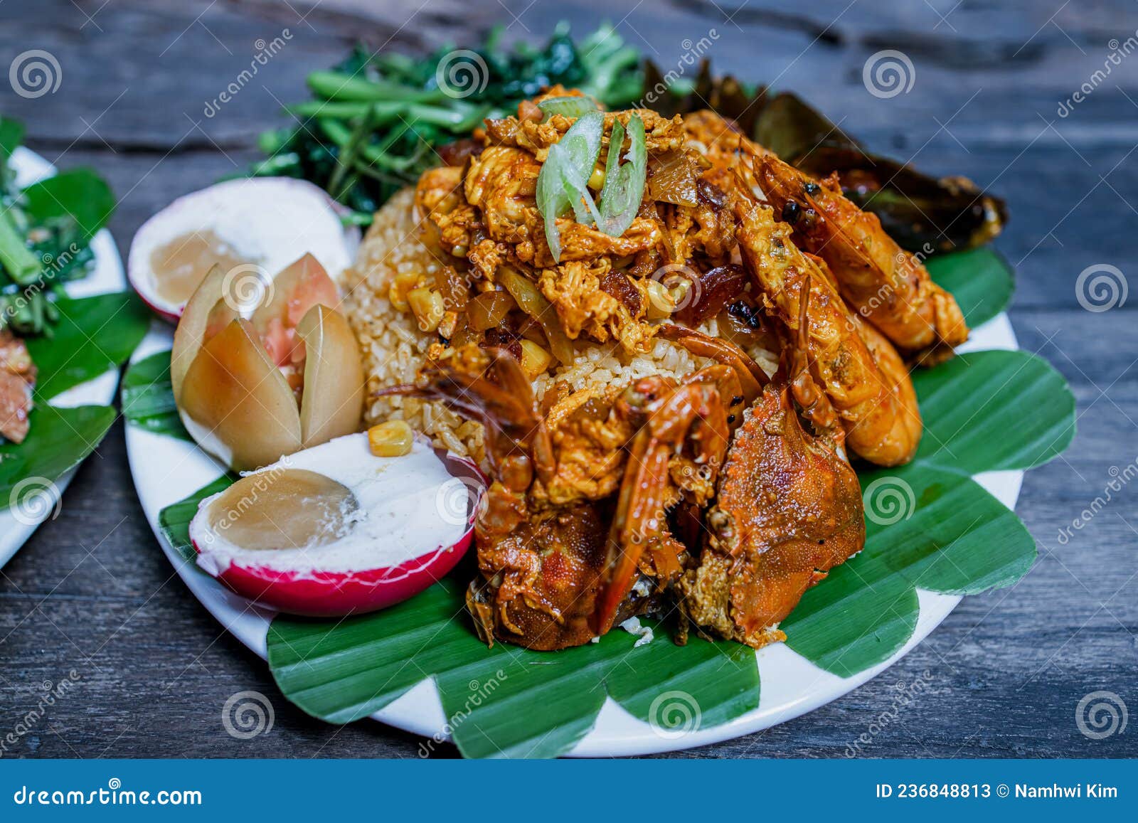 Popular Filipino Food Seafood with Java Rice Stock Image - Image of ...
