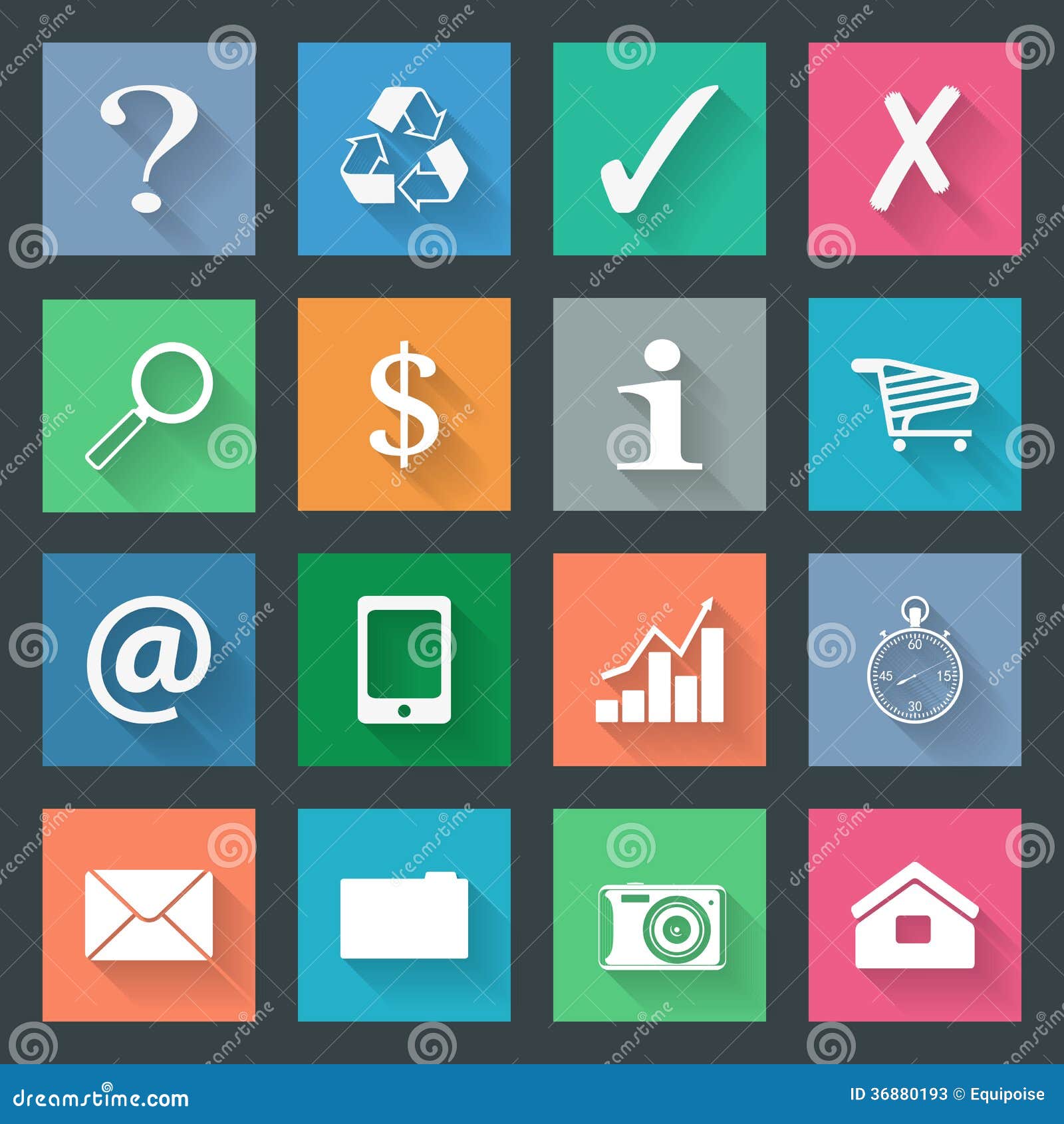 Popular icons set stock illustration. Illustration of support - 36880193