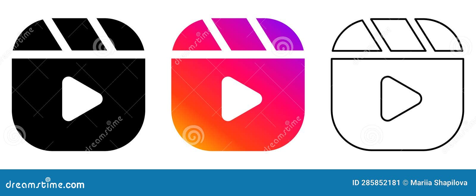 Instagram Reels Icon UI Isolated On Warm Gradient Background Cartoon ...