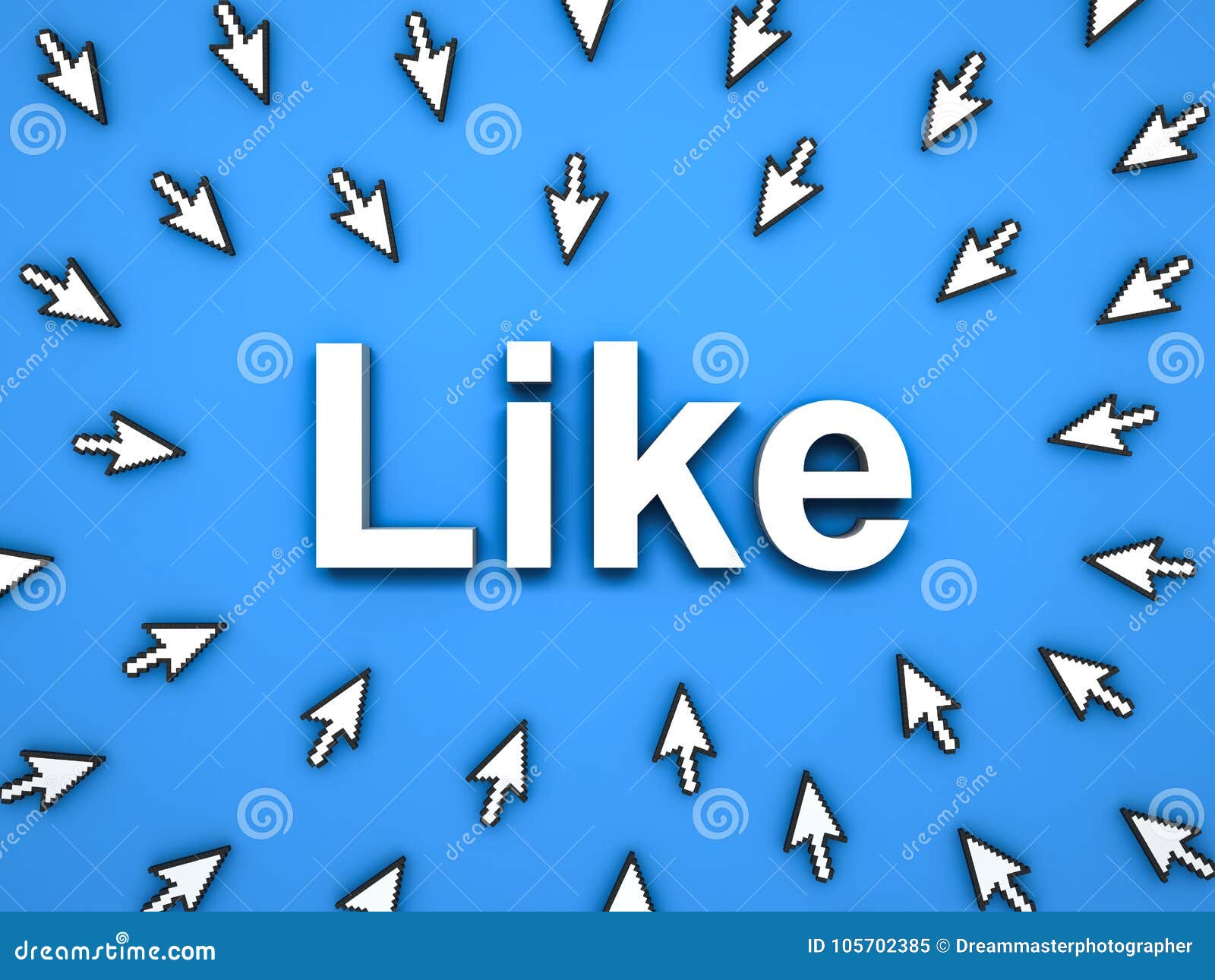 Popular Like Concept Many Arrow Cursors Mouse Clicking Like Button or ...