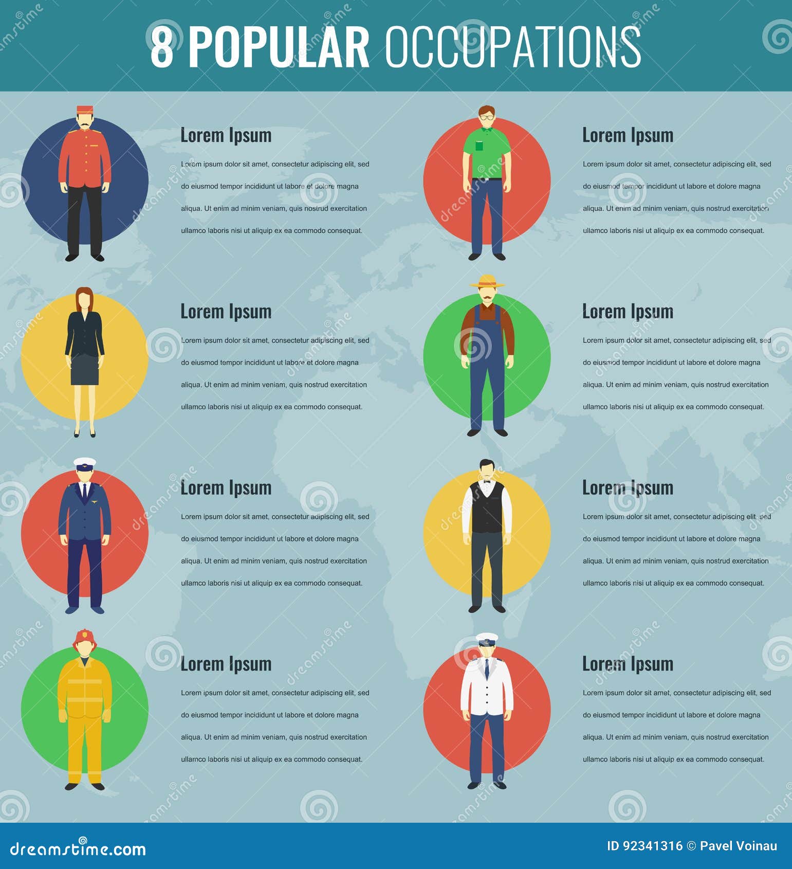 Popular Occupations in the World. Profession Icons Set Stock Vector ...