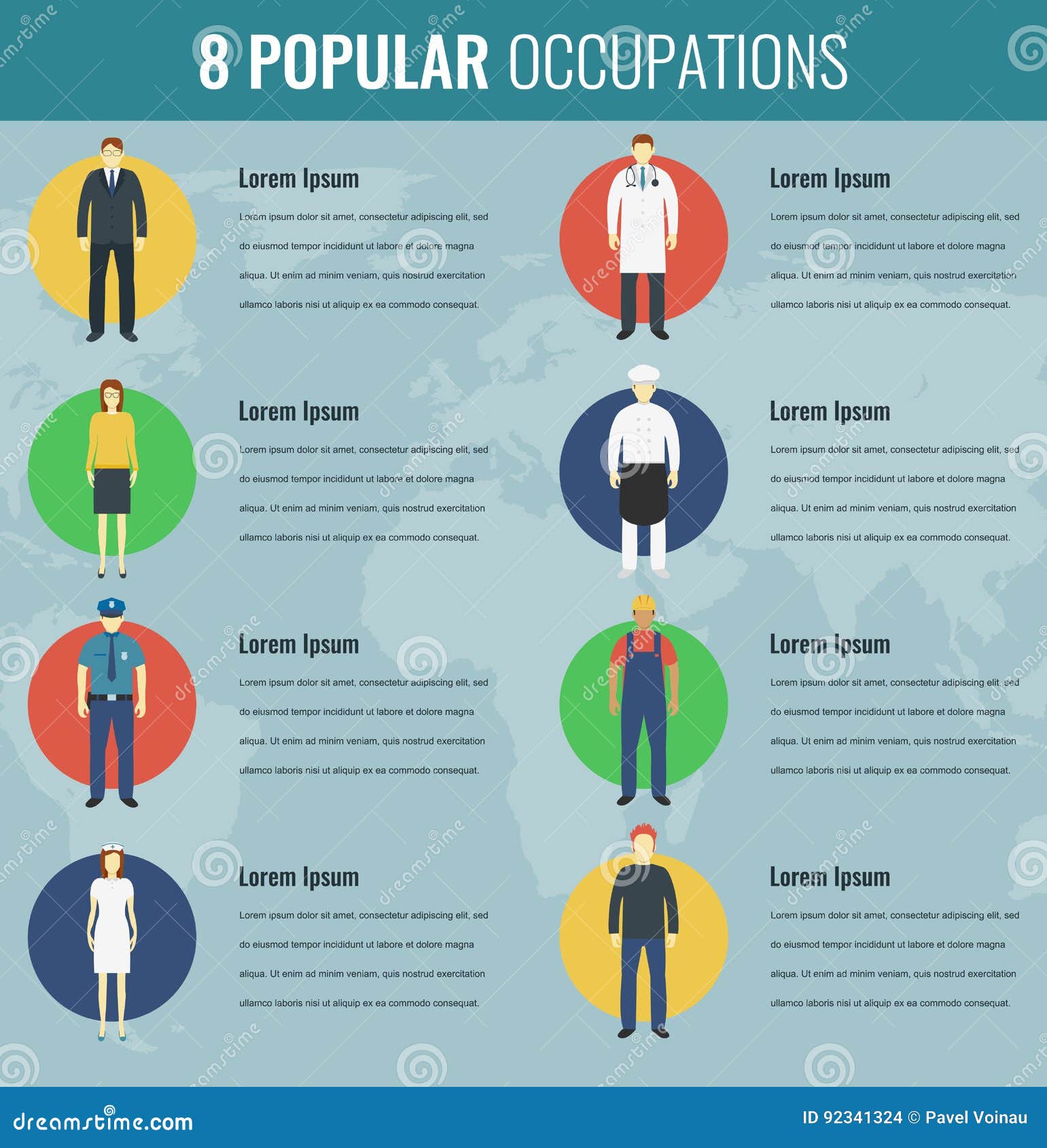 Popular Occupations in the World. Profession Icons Set Stock Vector ...