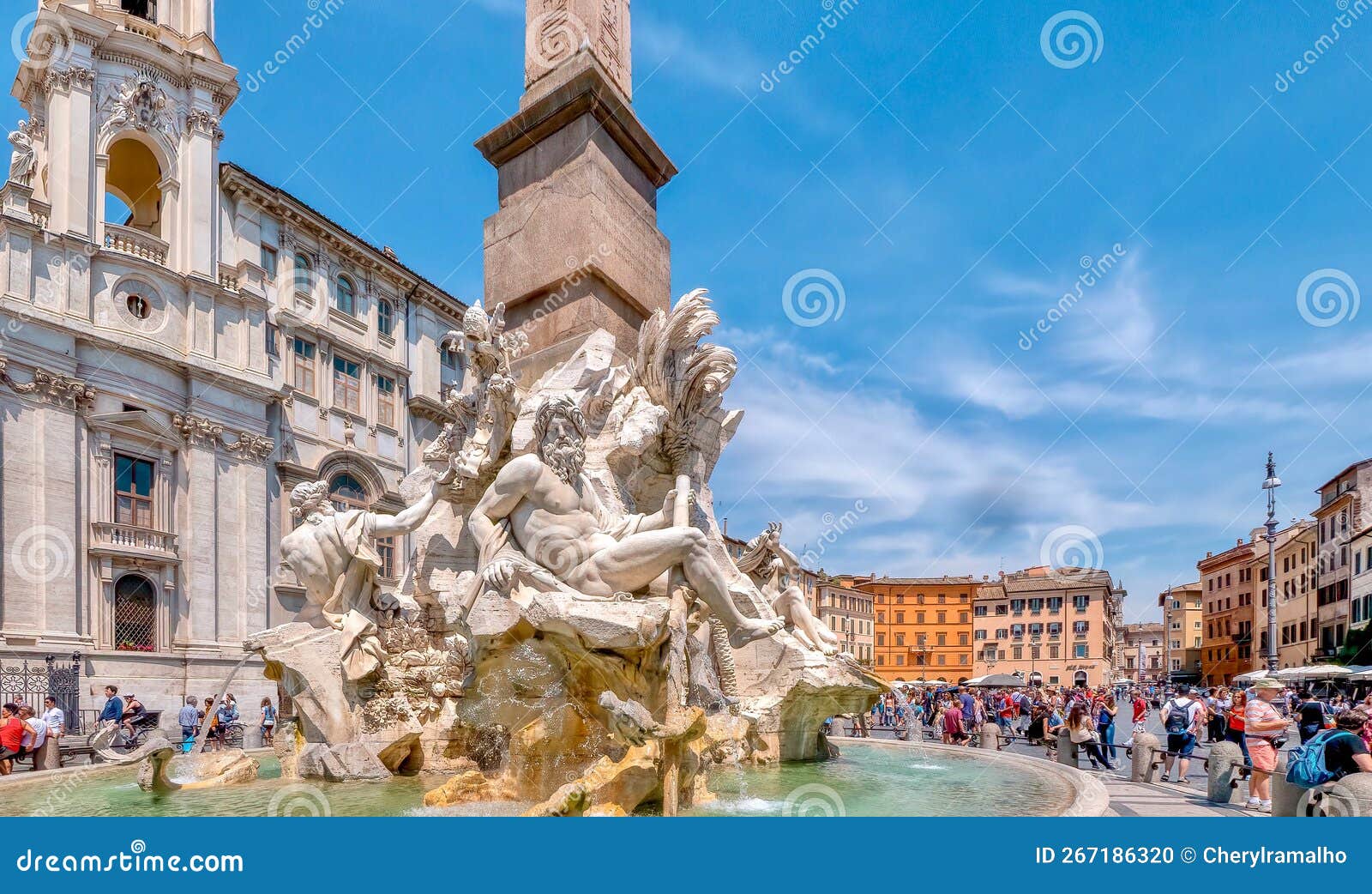 The Popular Piazza Navona in Central Rome, Italy. Editorial Image ...
