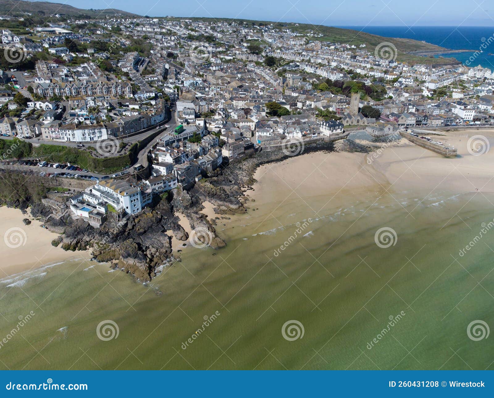 A Popular Seaside Town and Port in Cornwall Stock Photo - Image of ...
