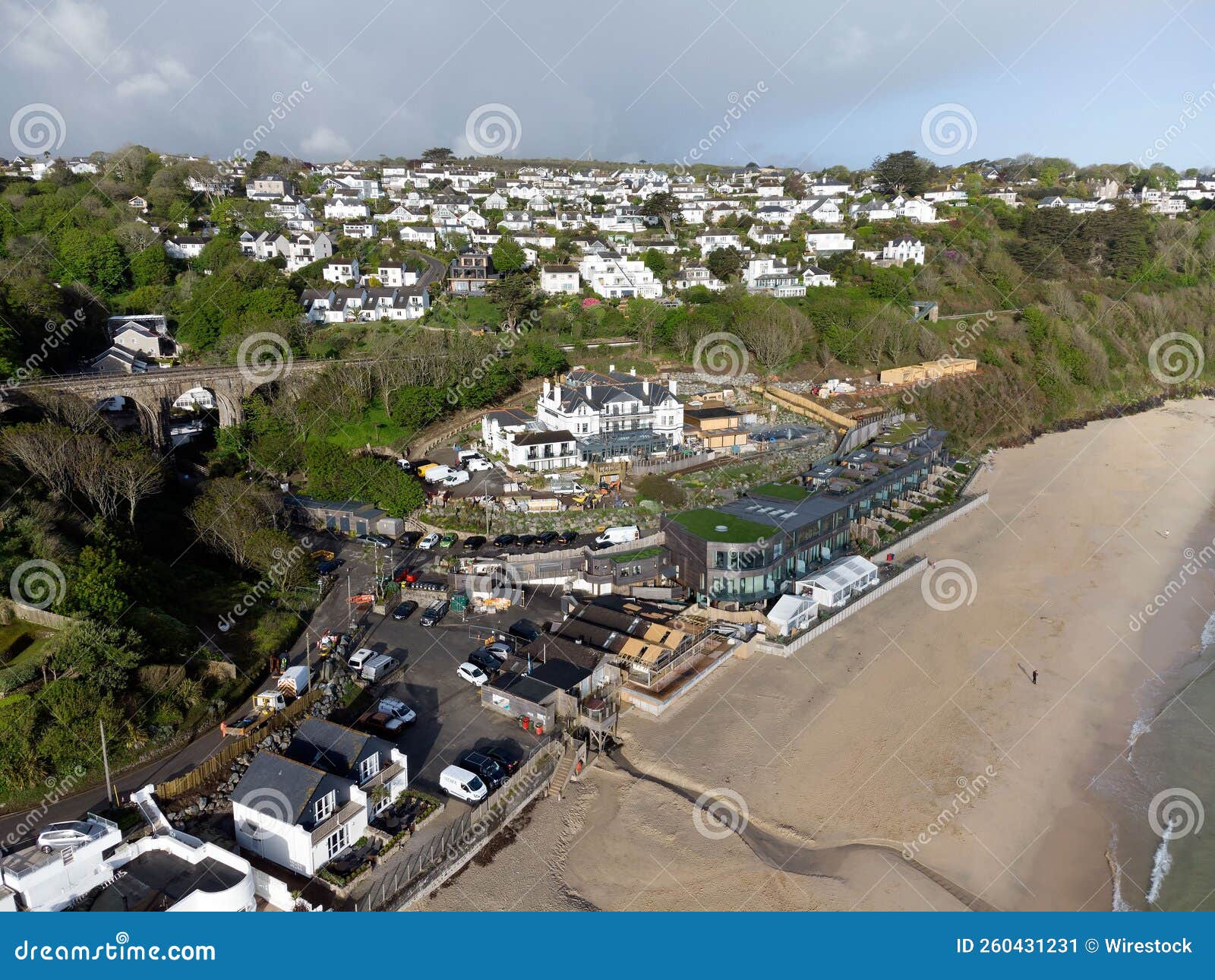 A Popular Seaside Town and Port in Cornwall Stock Image - Image of hill ...