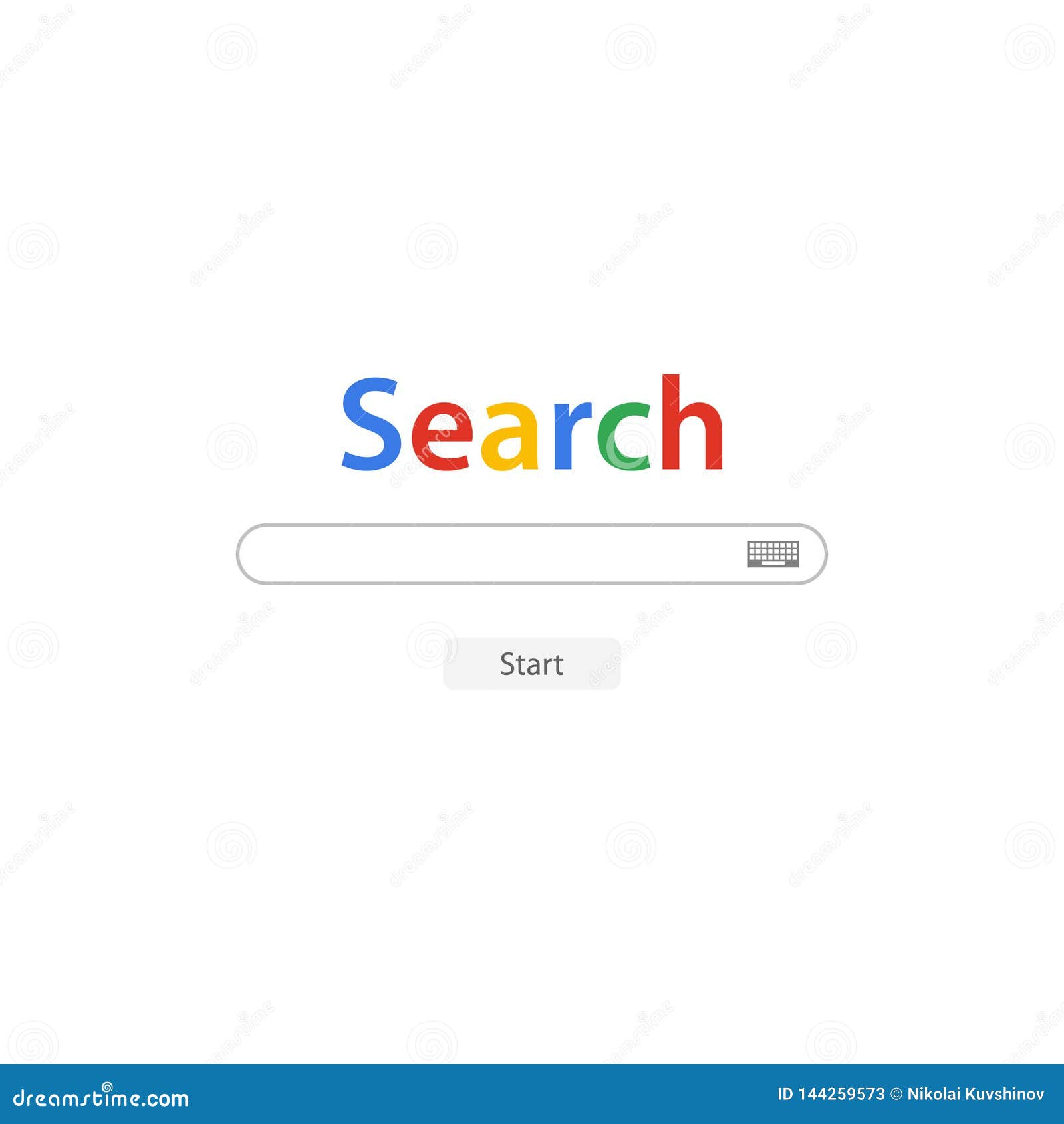 Popular Simple Internet Search Engine Form on White Background. Stock ...