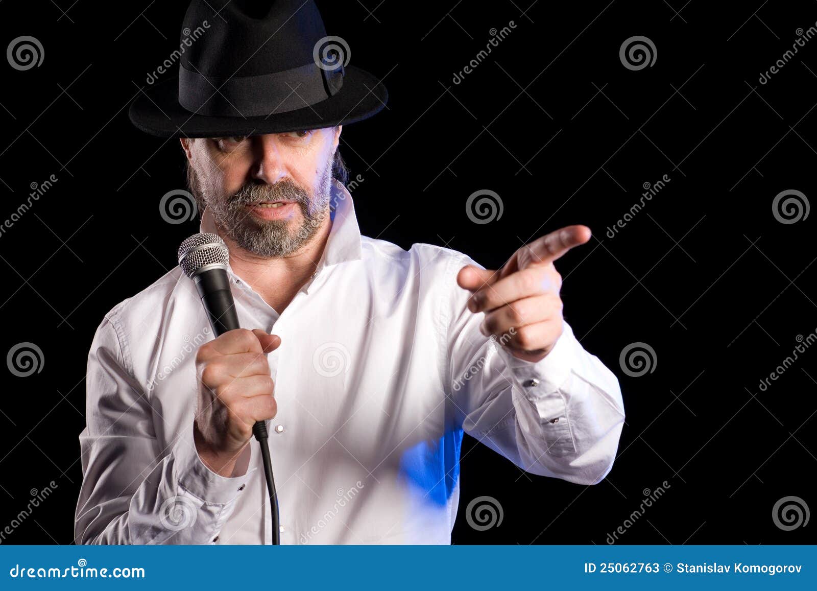 Popular Singer with Microphone Stock Image - Image of hold, artist ...