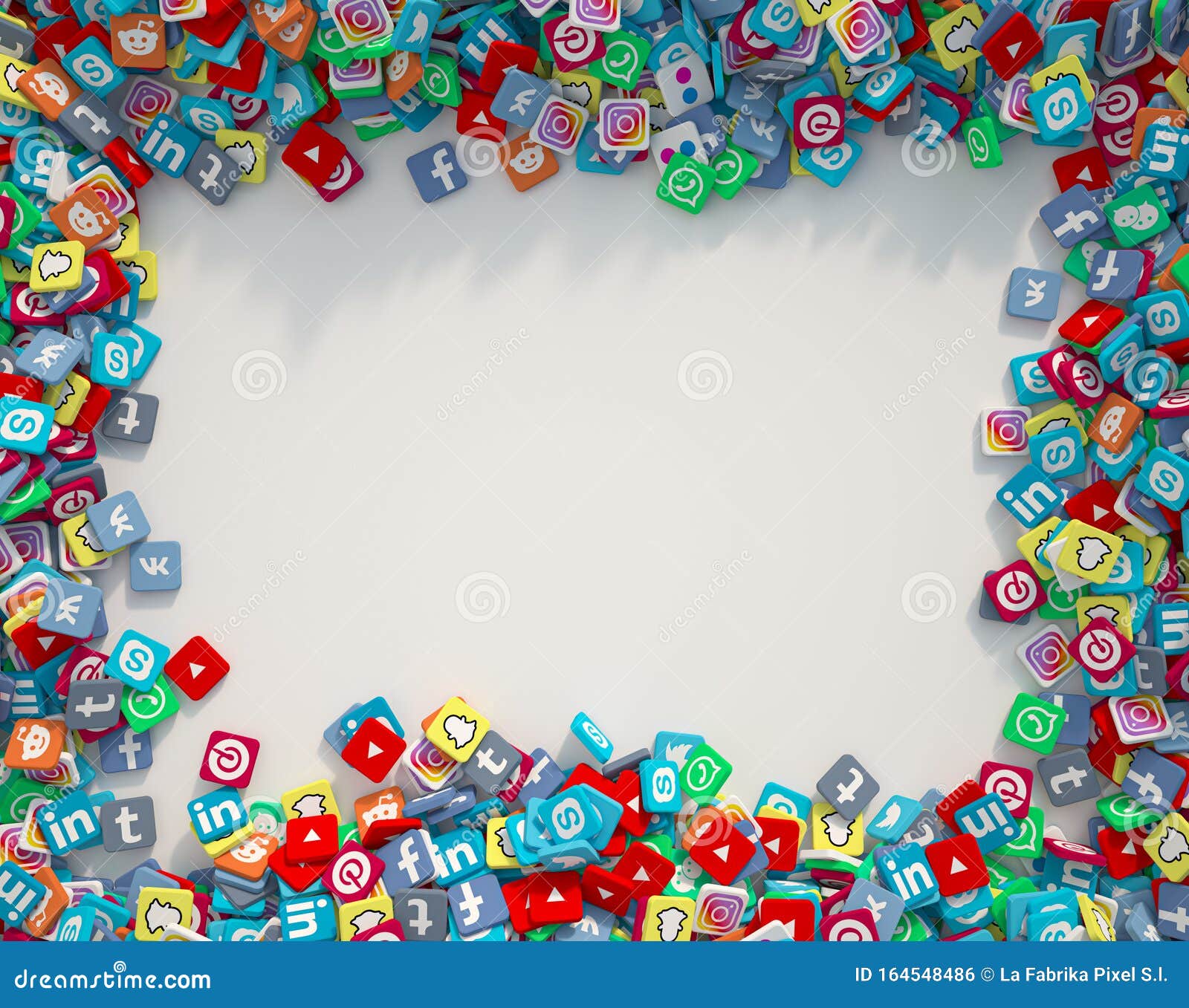 Popular Social Media Icons Forming a Frame Around Lots of Copy Space ...