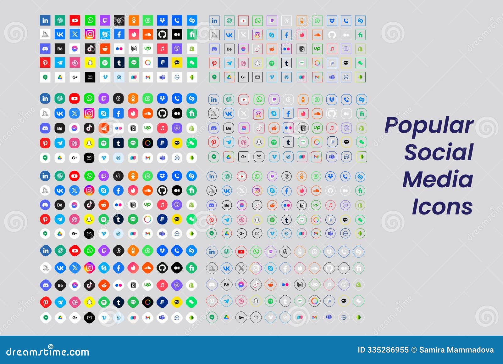 Popular Social Network Icon Collection Editorial Image - Illustration ...