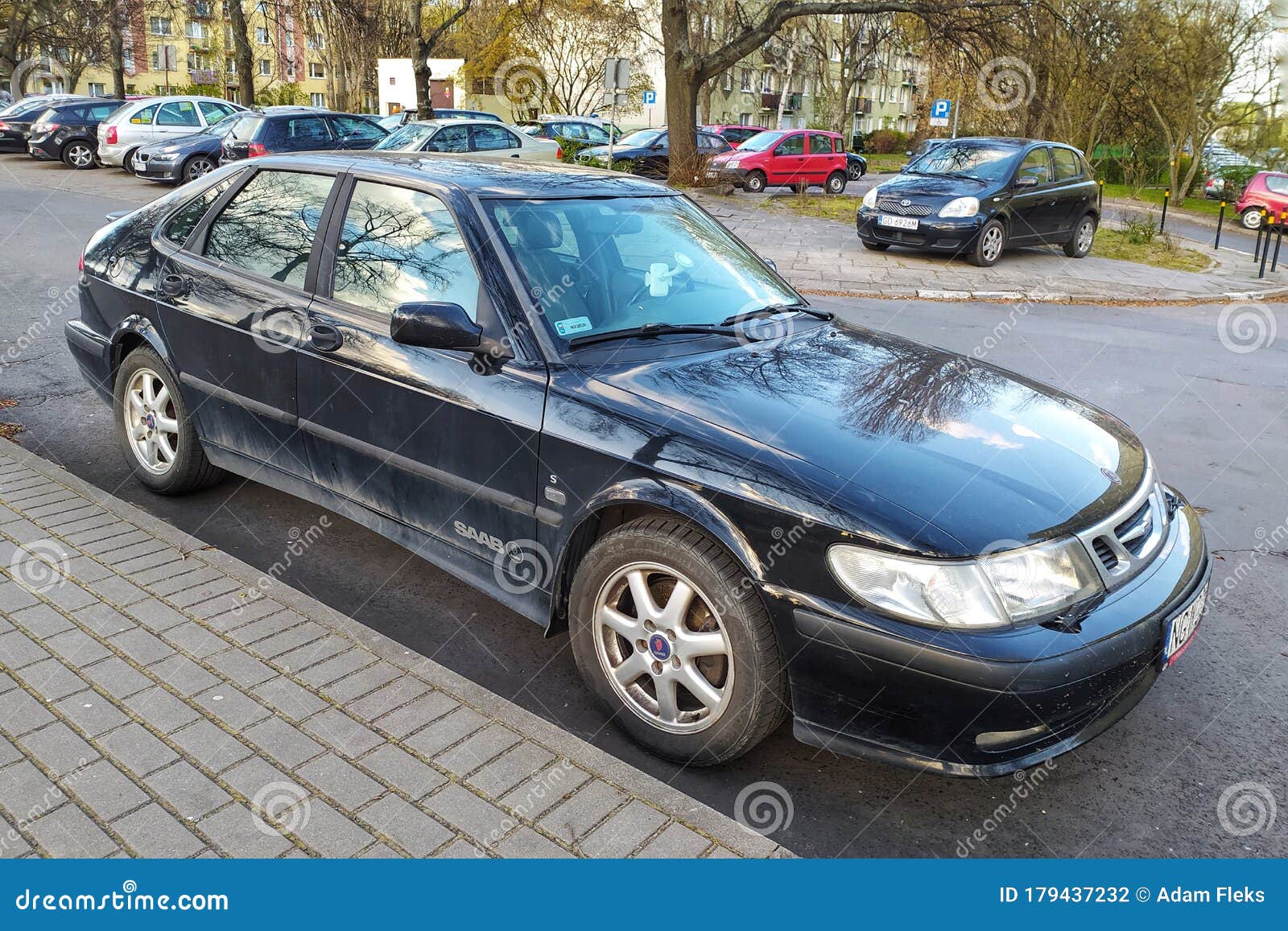 Classic Swedish Car Saab 9.3 Car Parked Editorial Photography - Image ...