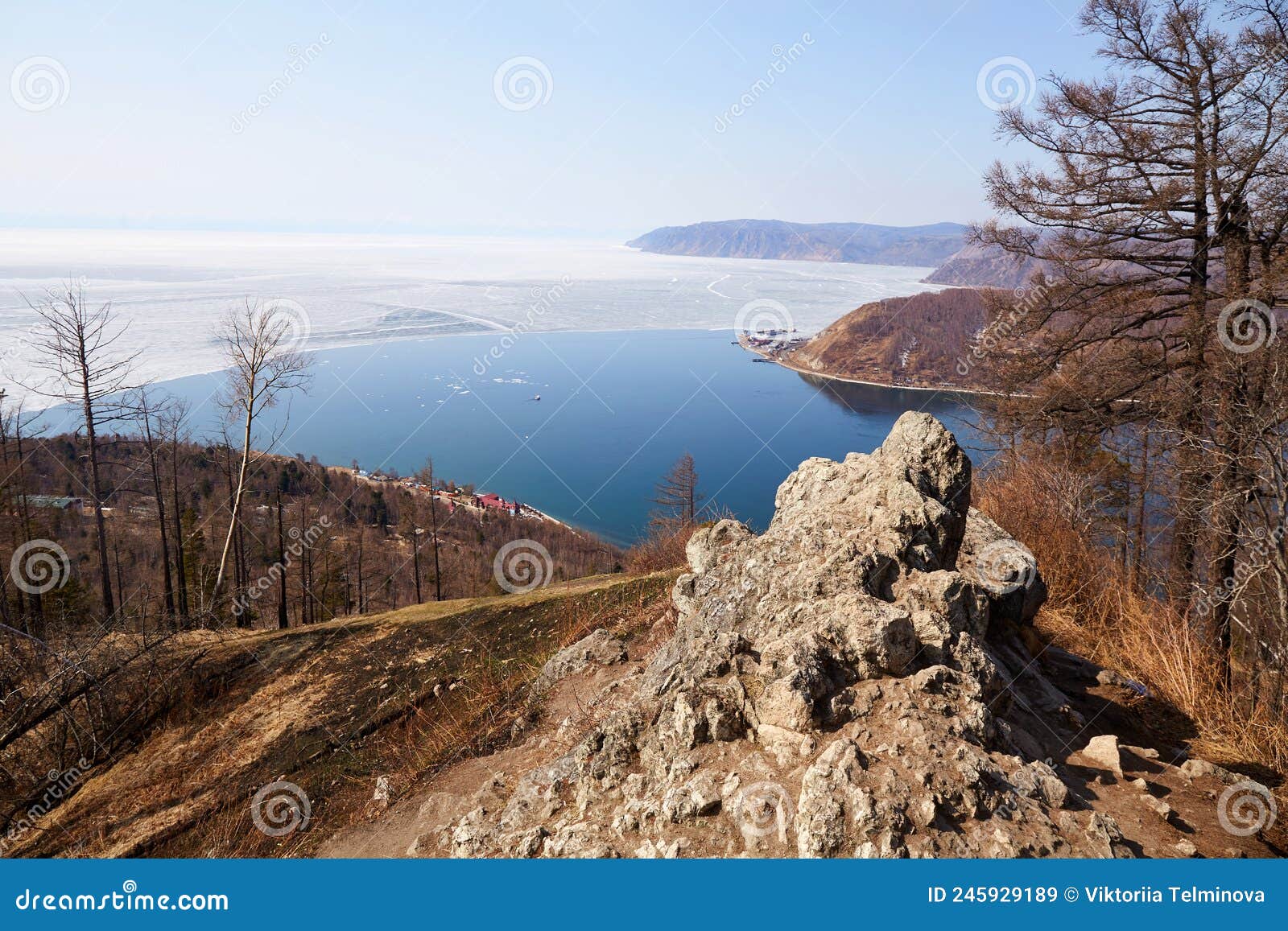 A Popular View of the Source of the Angara River on Lake Baikal Stock ...