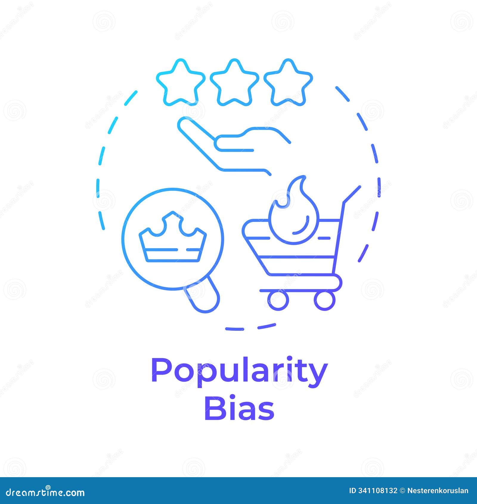 Popularity Bias Blue Gradient Concept Icon Stock Illustration ...