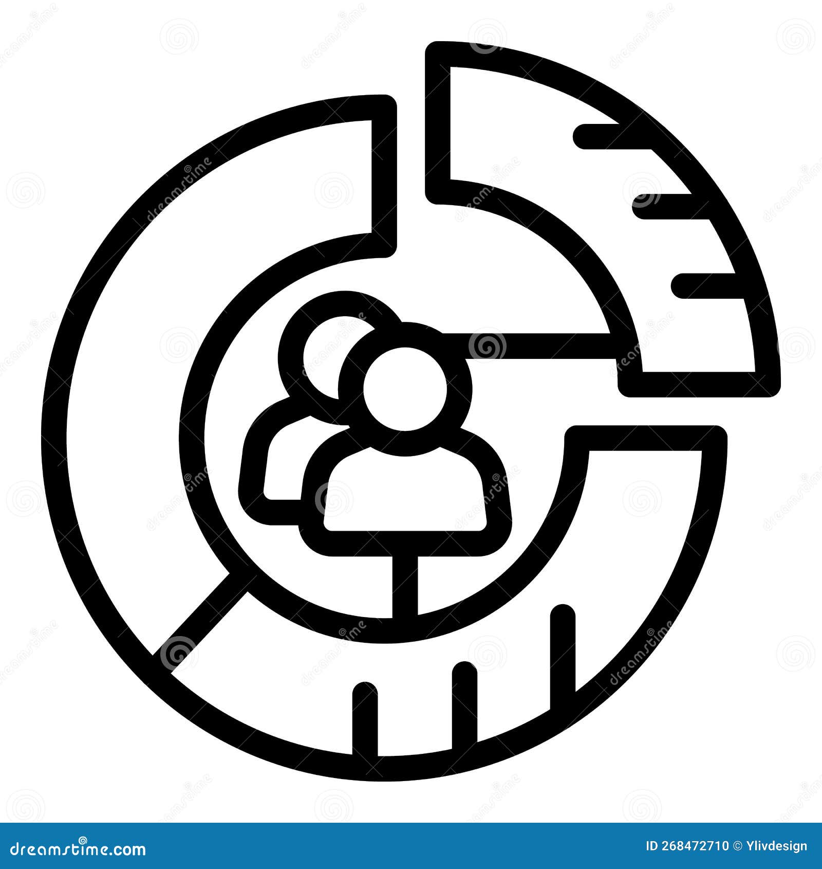 Population Chart Icon Outline Vector. Human Team Stock Vector ...