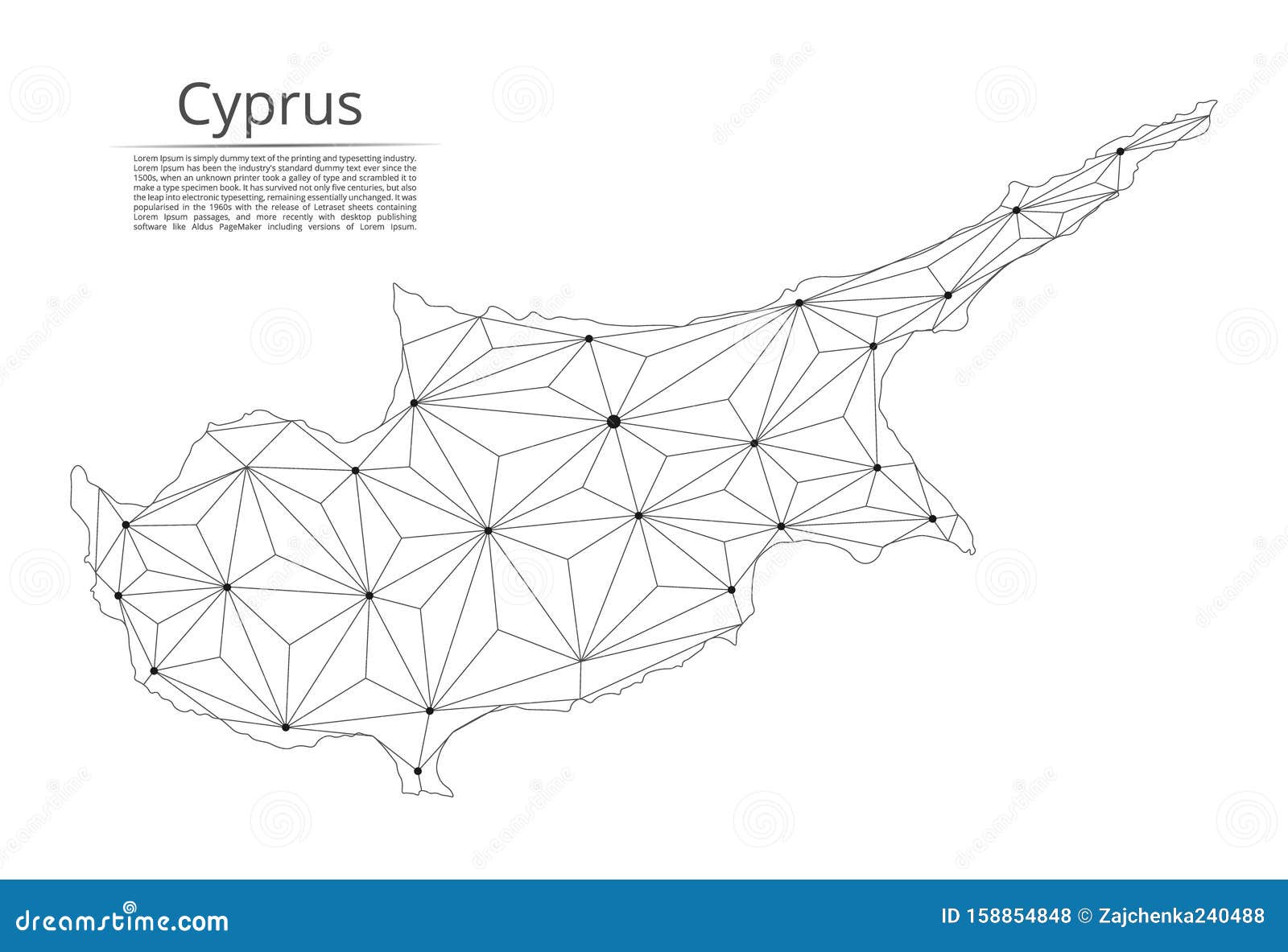 Map of Cyprus Connection. Vector Low-poly Image of a Global Map with ...