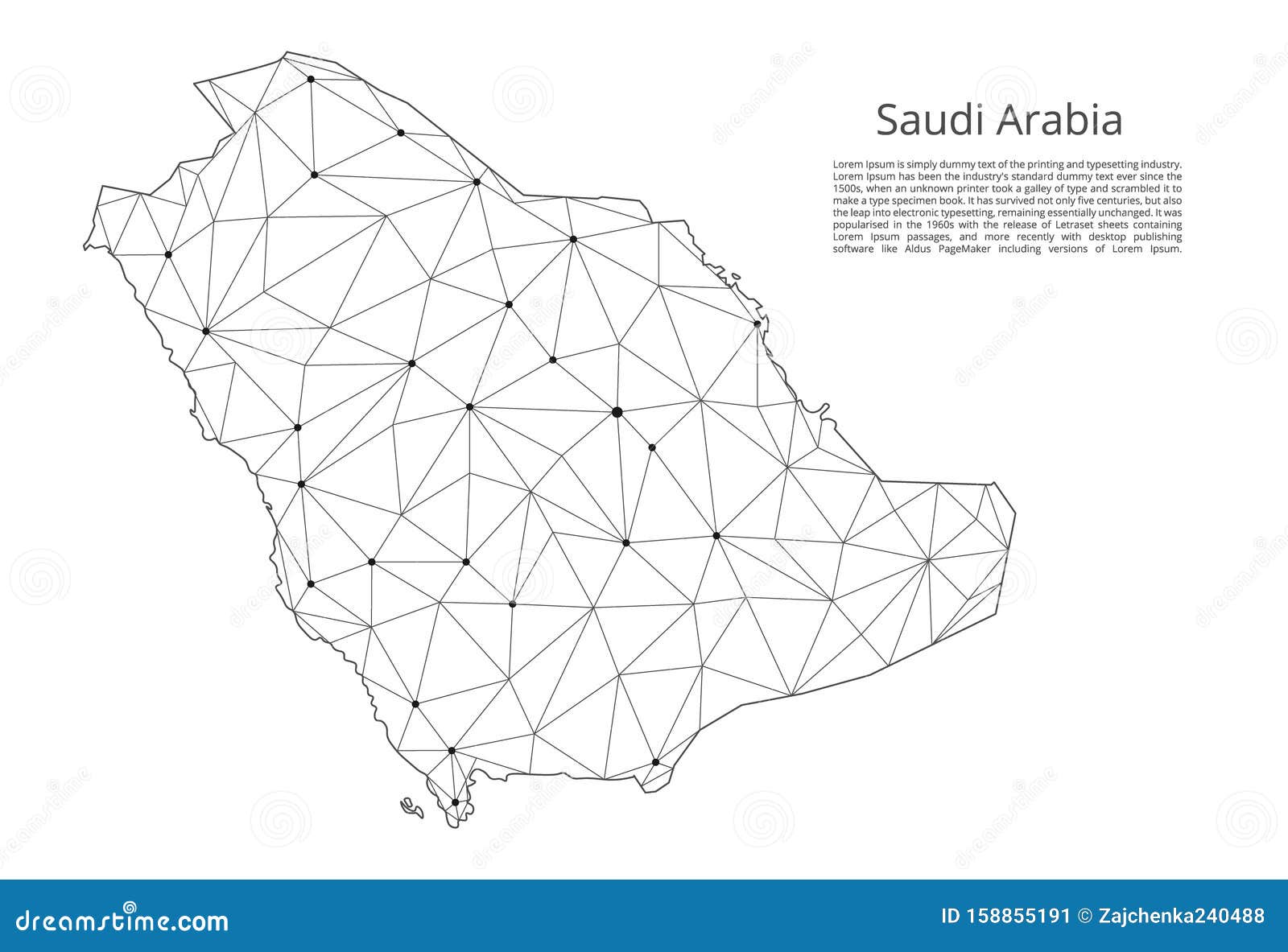 Saudi Arabia Communication Network Map. Vector Low Poly Image of a ...