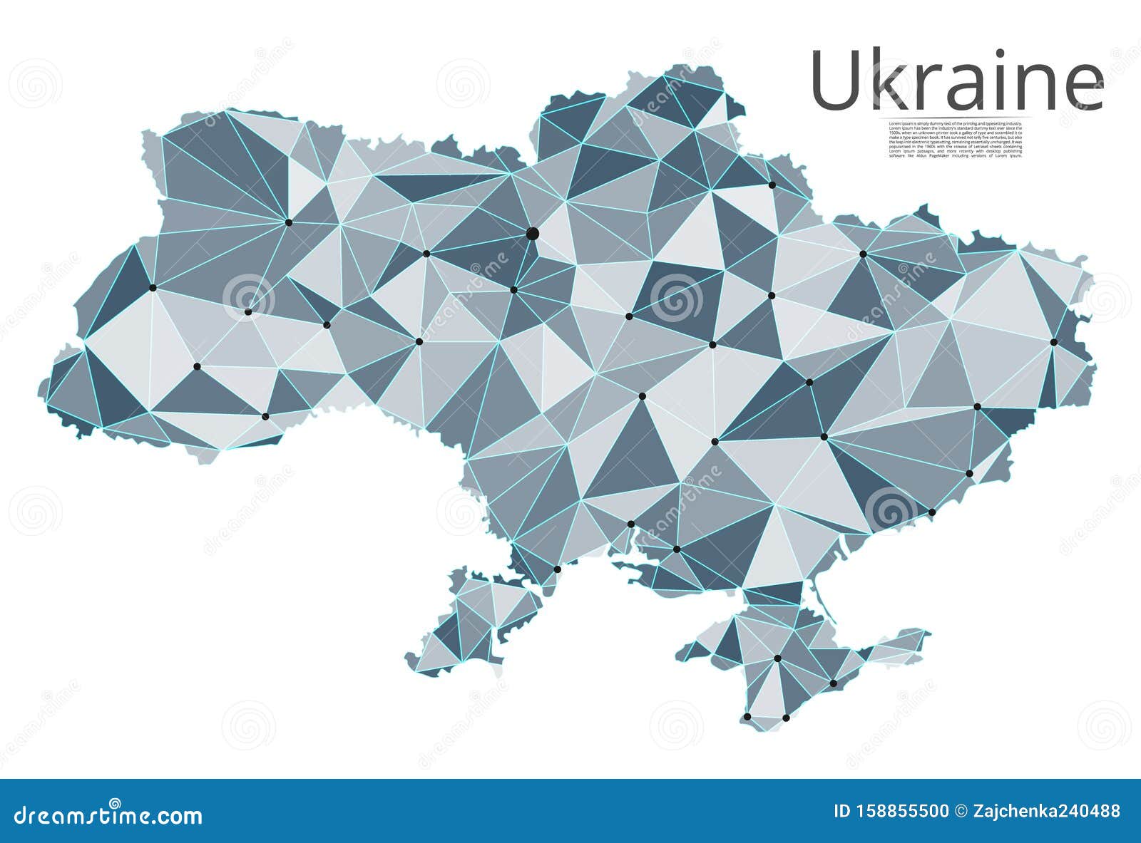 Ukraine Communication Network Map. Vector Low Poly Image of a Global ...