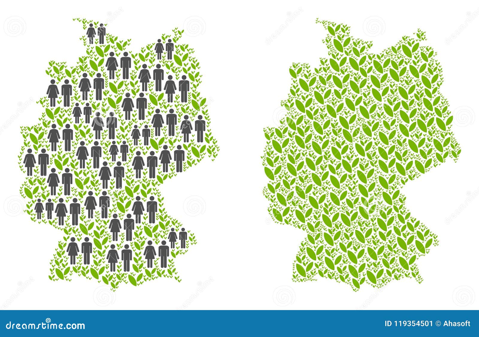 Population and Environment Germany Map Stock Vector - Illustration of ...