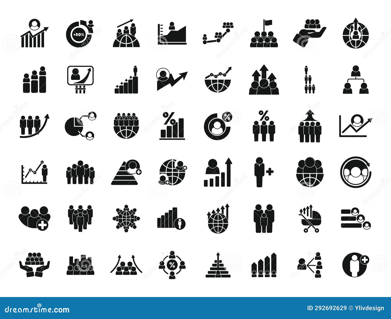 Population Growth Icons Set Simple Vector. Population Ability Stock ...