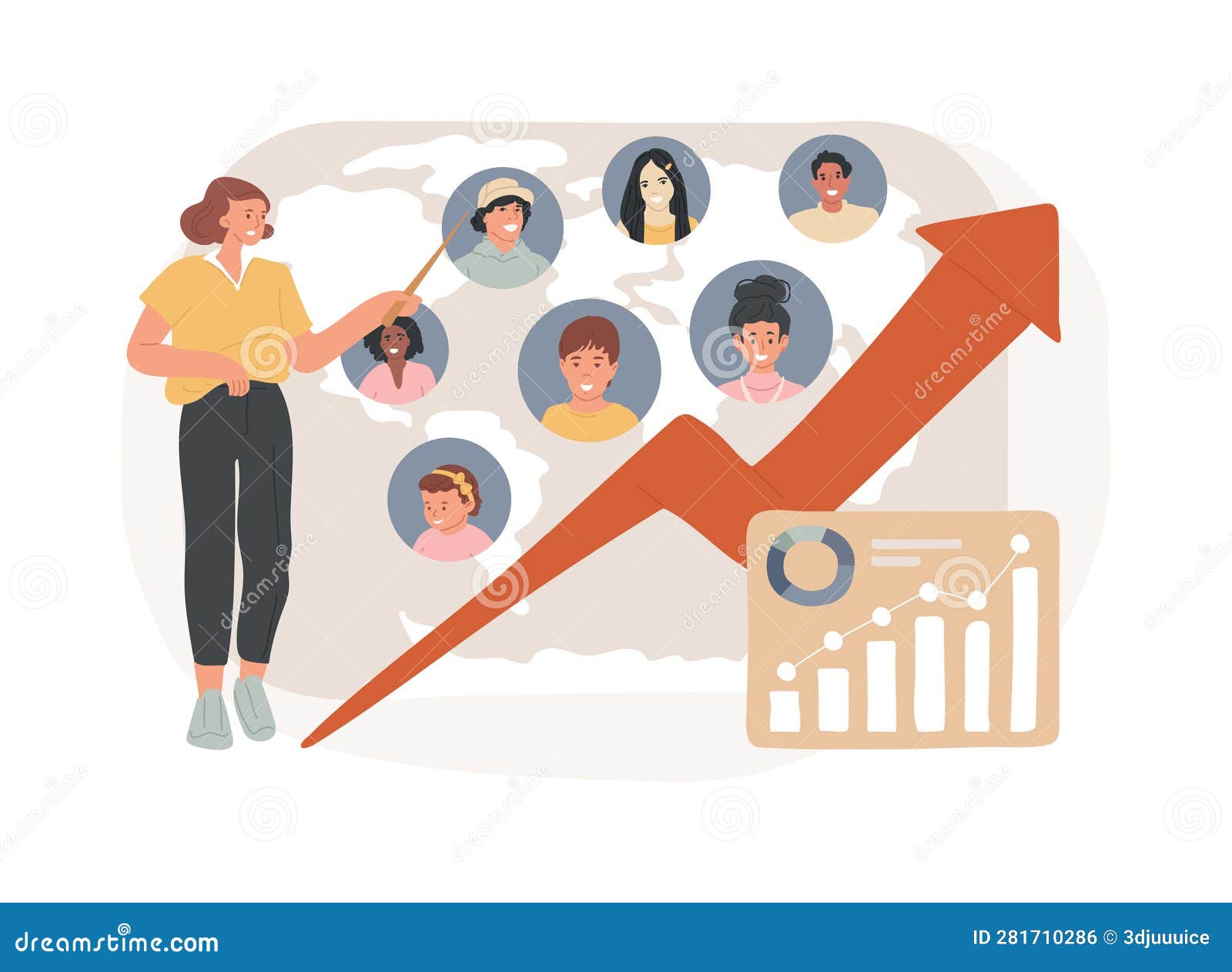 Population Growth Isolated Concept Vector Illustration. | CartoonDealer ...