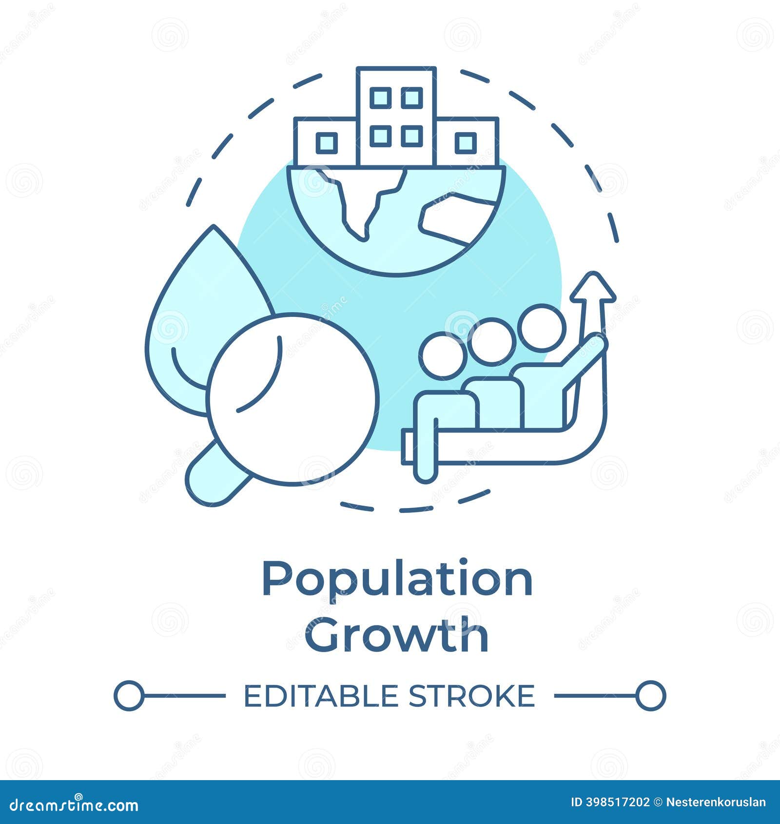 Population Growth Icon, Increase Social Development, Global Demography ...